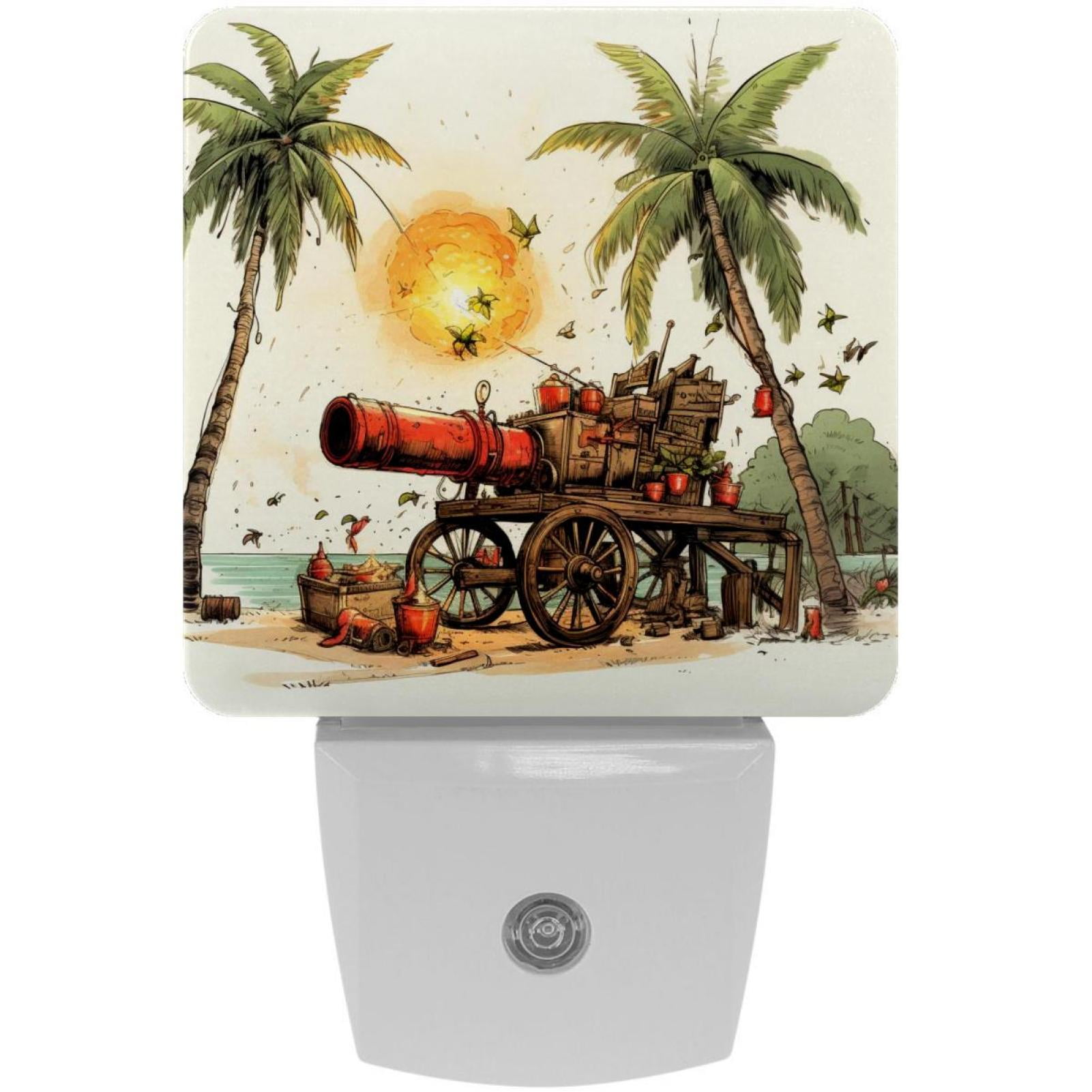 Coconut Tree & Stupid Cannon LED Square Night Light - Small and Bright ...
