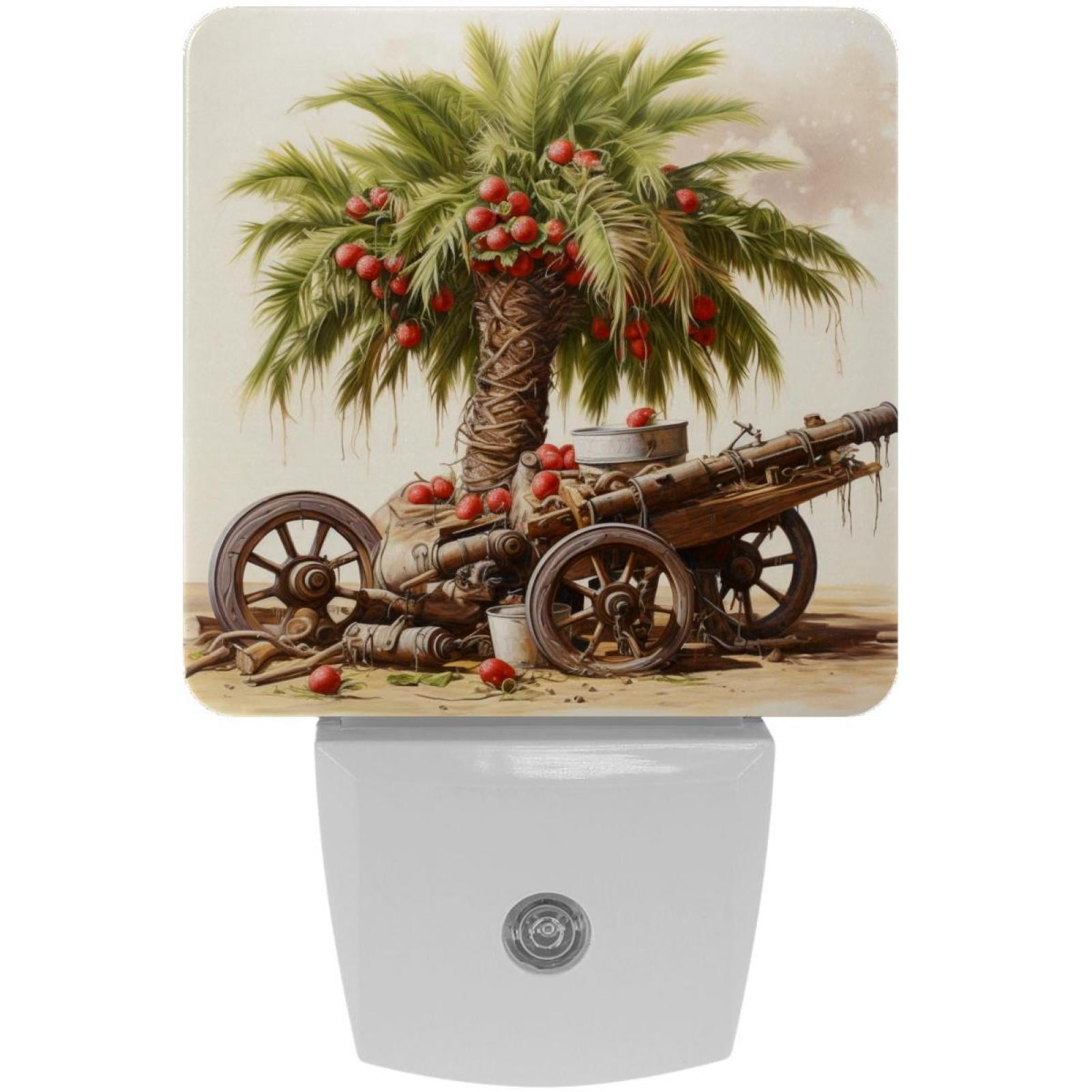 Coconut Tree & Stupid Cannon LED Square Night Lights for Bedroom and ...
