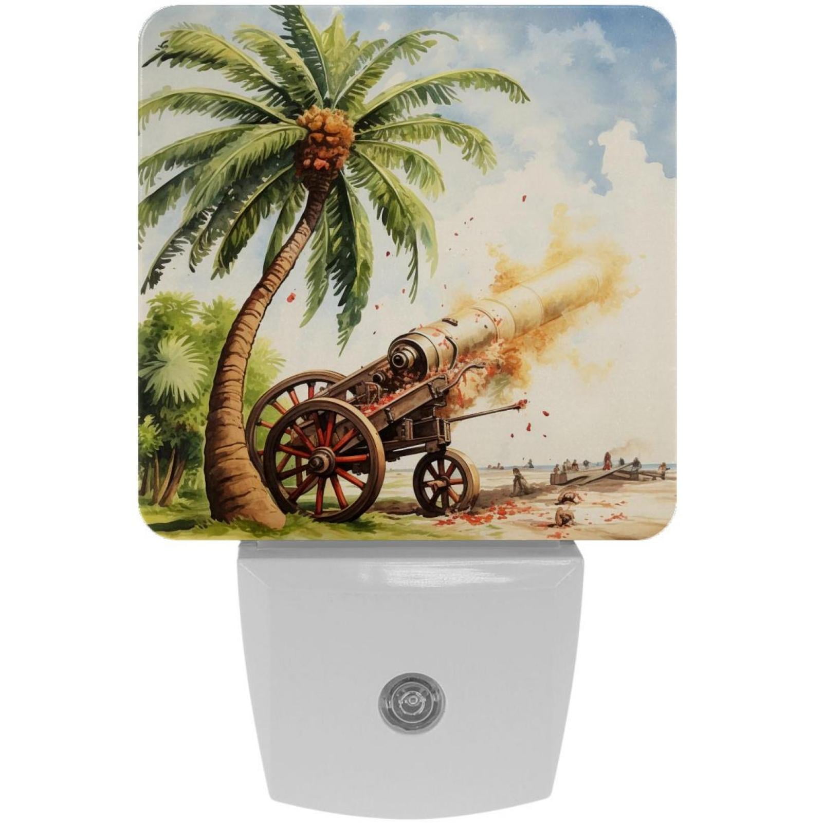 Coconut Tree & Stupid Cannon LED Square Night Lights - Bedside Lighting ...