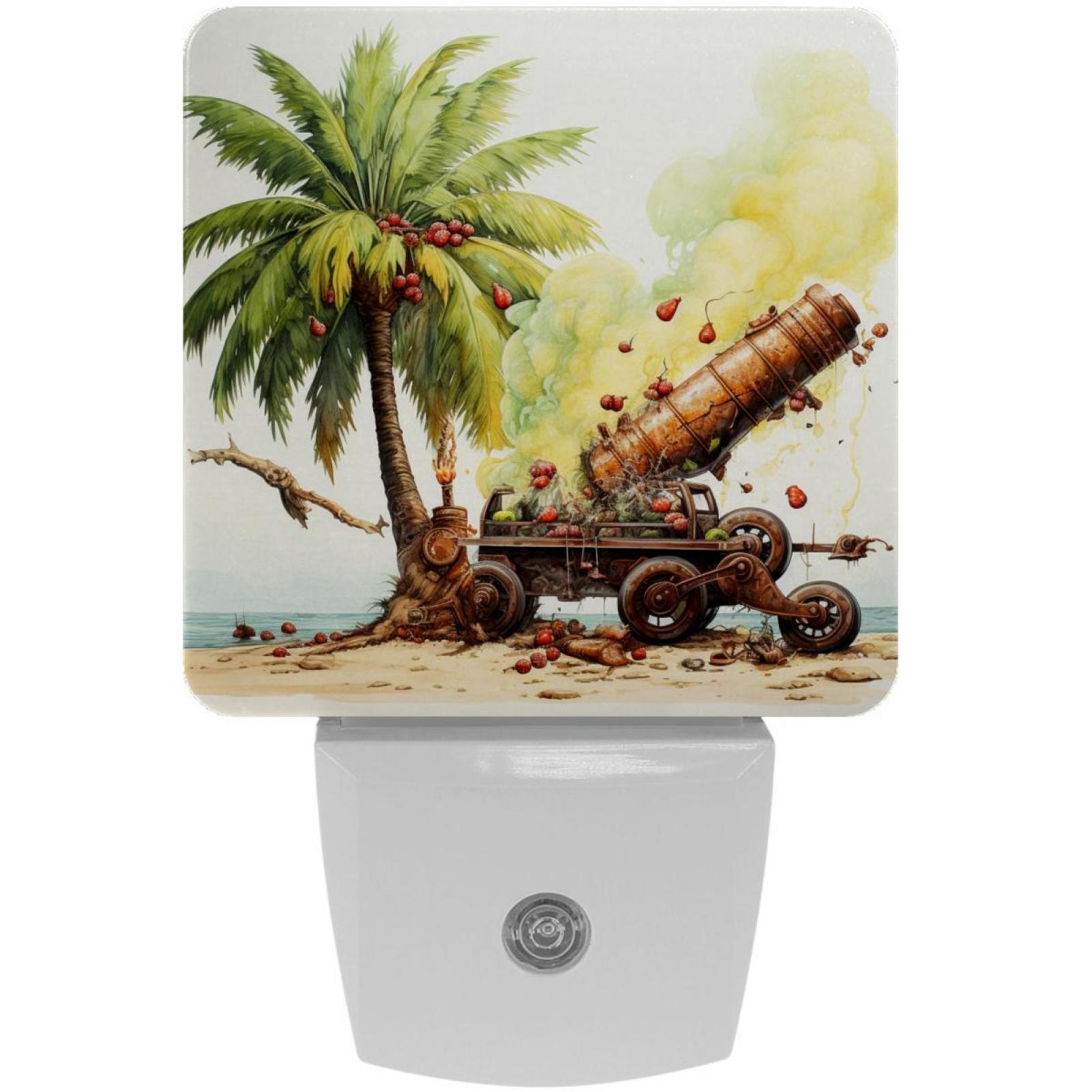 Coconut Tree & Stupid Cannon LED Square Night Lights - Bright and ...