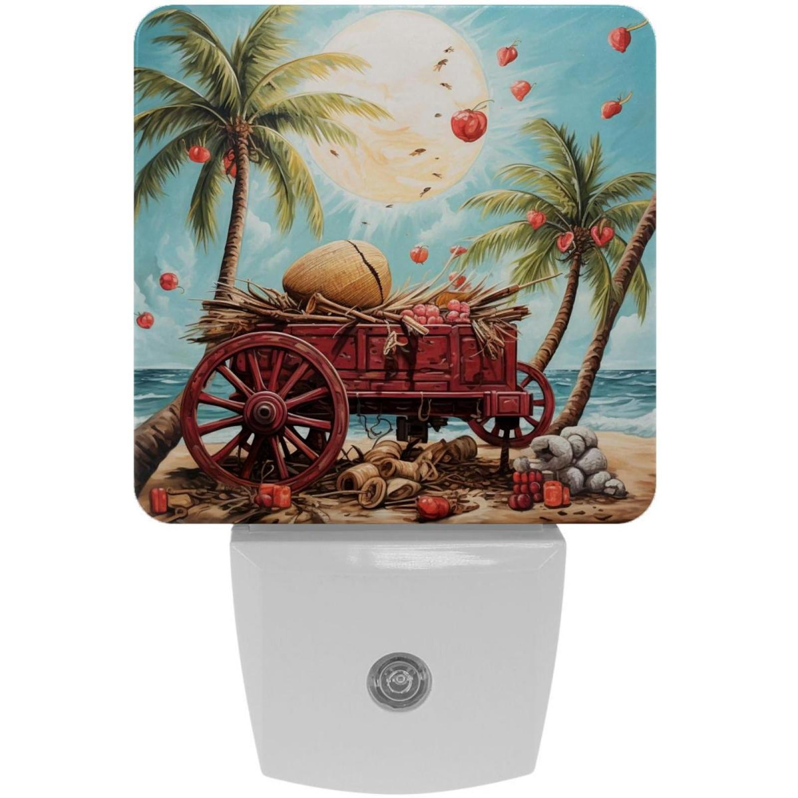 Coconut Tree & Stupid Cannon LED Square Night Lights - Bright and ...