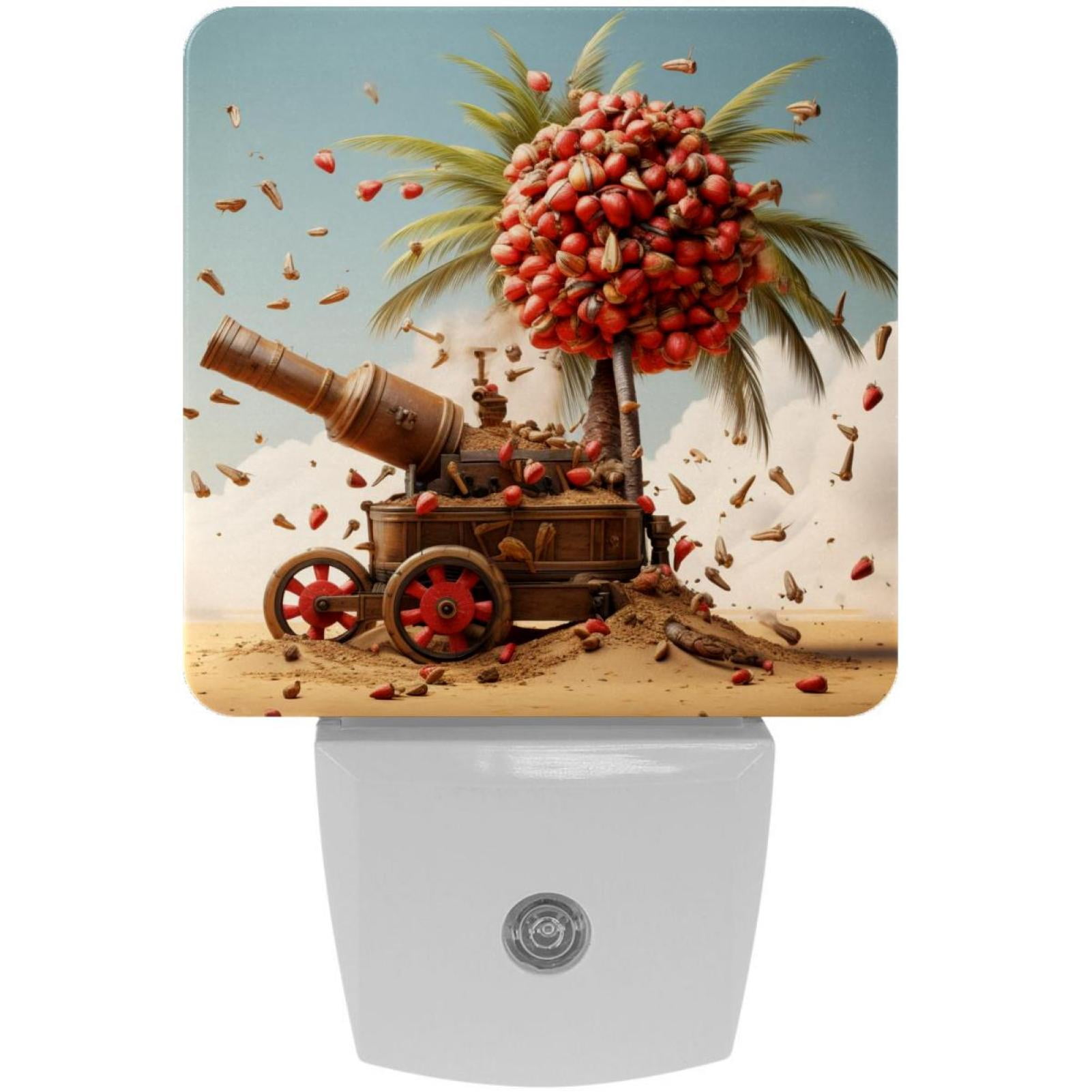 Coconut Tree & Stupid Cannon LED Square Night Lights - Energy Efficient ...