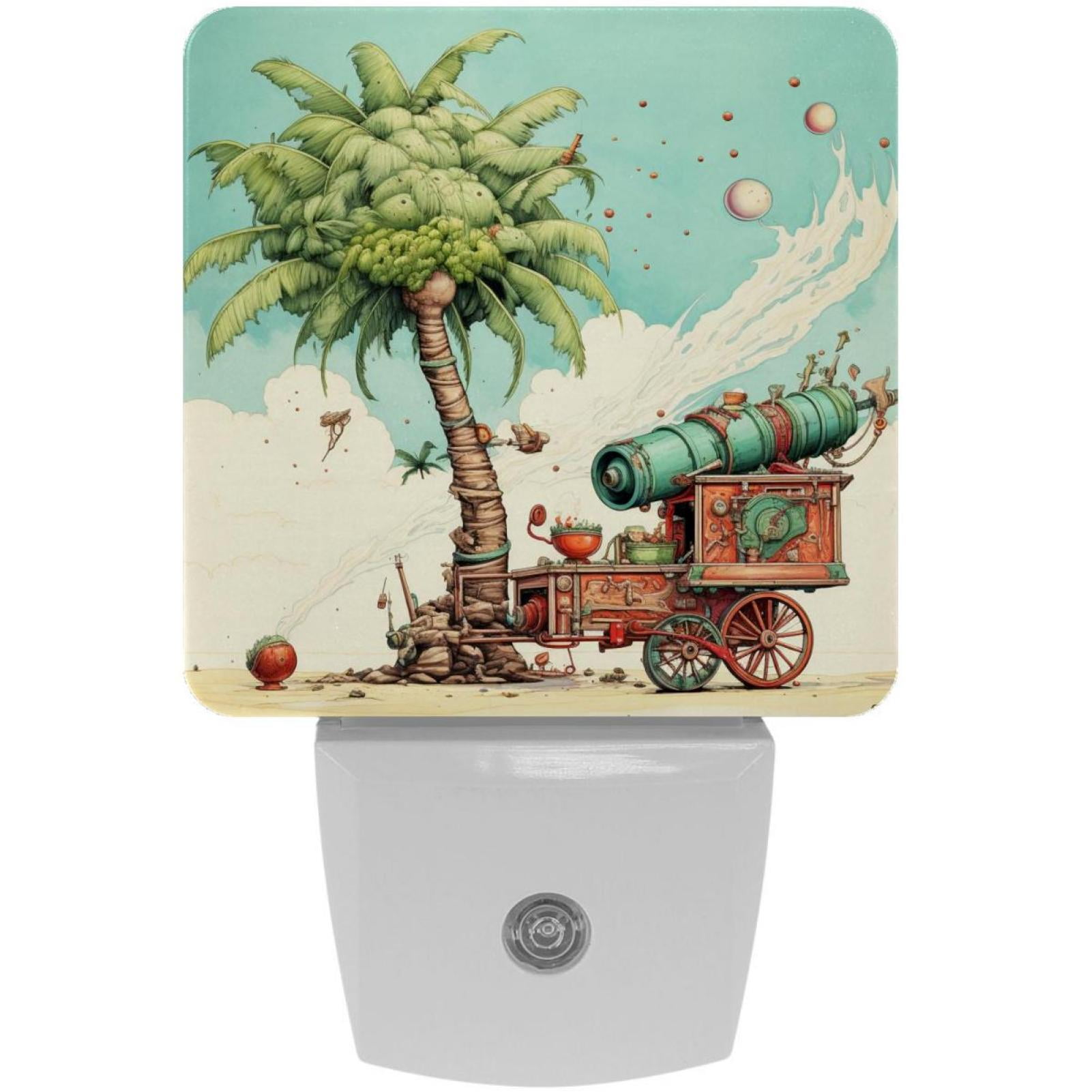 Coconut Tree & Stupid Cannon LED Square Night Lights - Energy Efficient ...