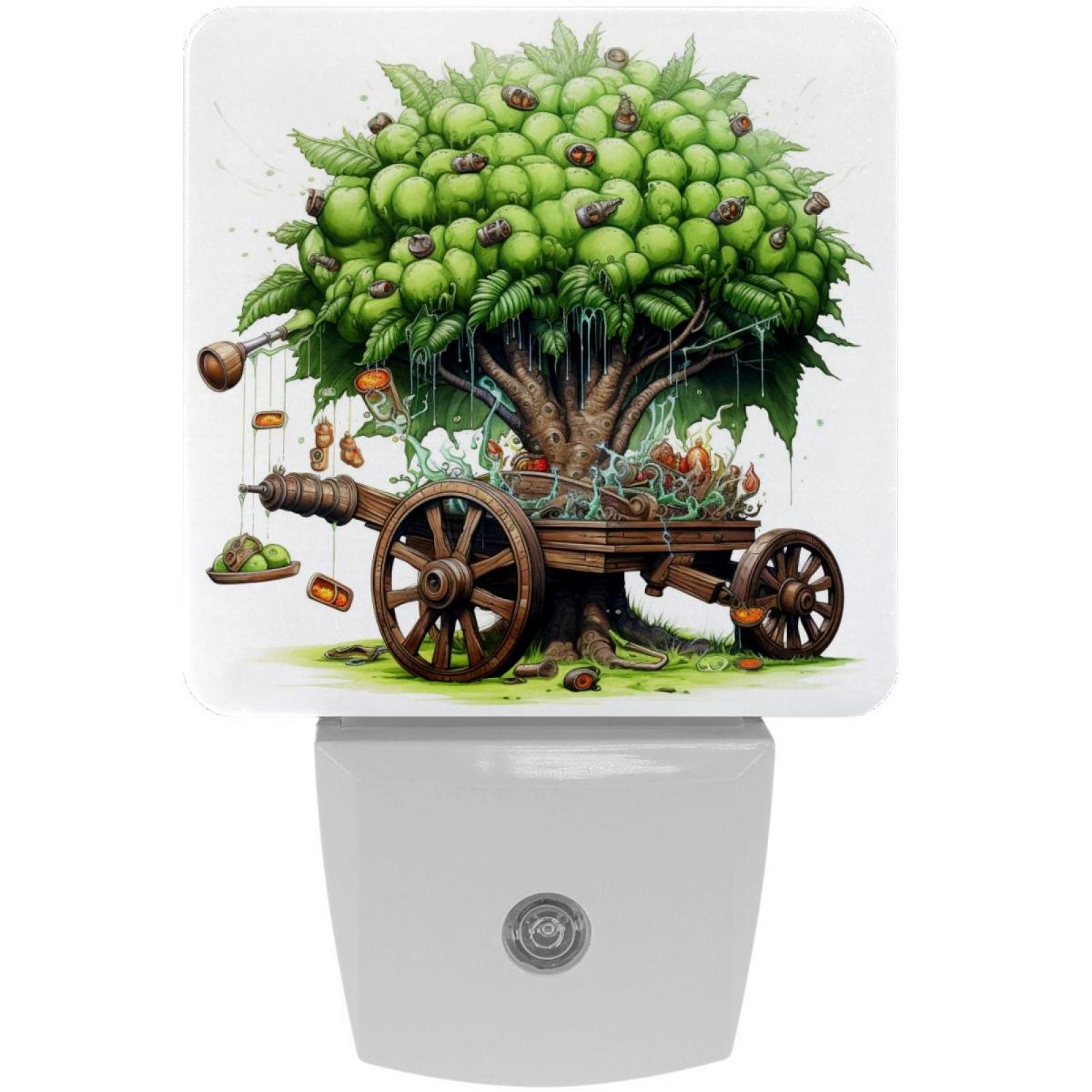 Coconut Tree & Stupid Cannon LED Square Night Lights - Energy Efficient ...