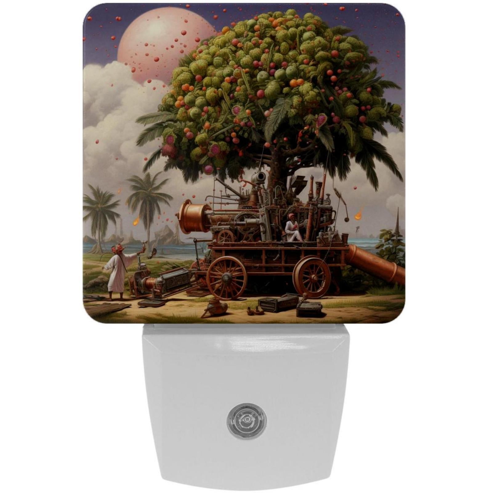 Coconut Tree & Stupid Cannon LED Square Night Lights - Illuminating ...