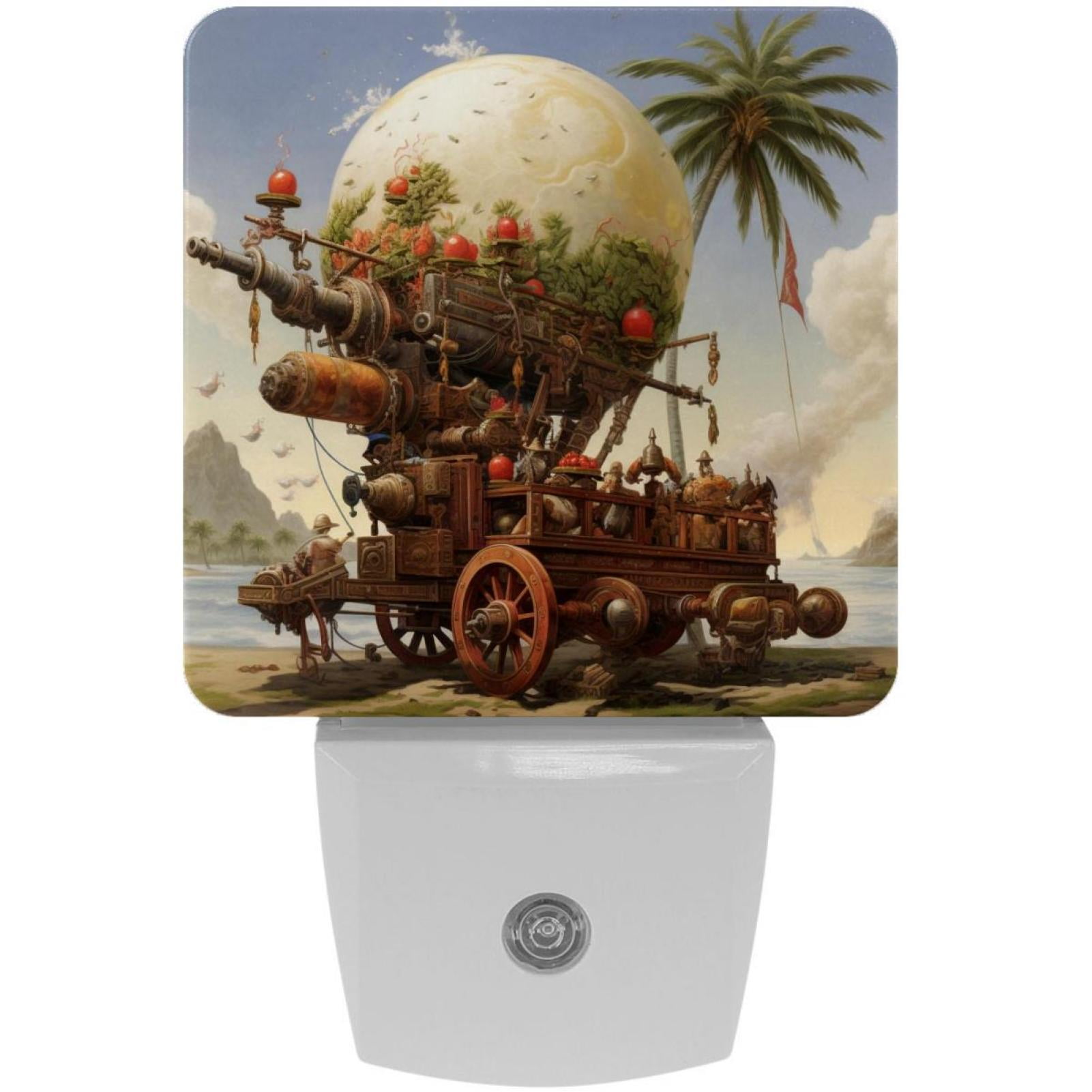 Coconut Tree & Stupid Cannon LED Square Night Lights - Modern and ...
