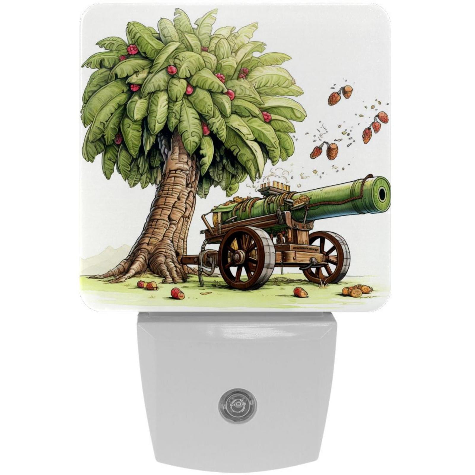 Coconut Tree & Stupid Cannon LED Square Night Lights- Modern and Energy ...