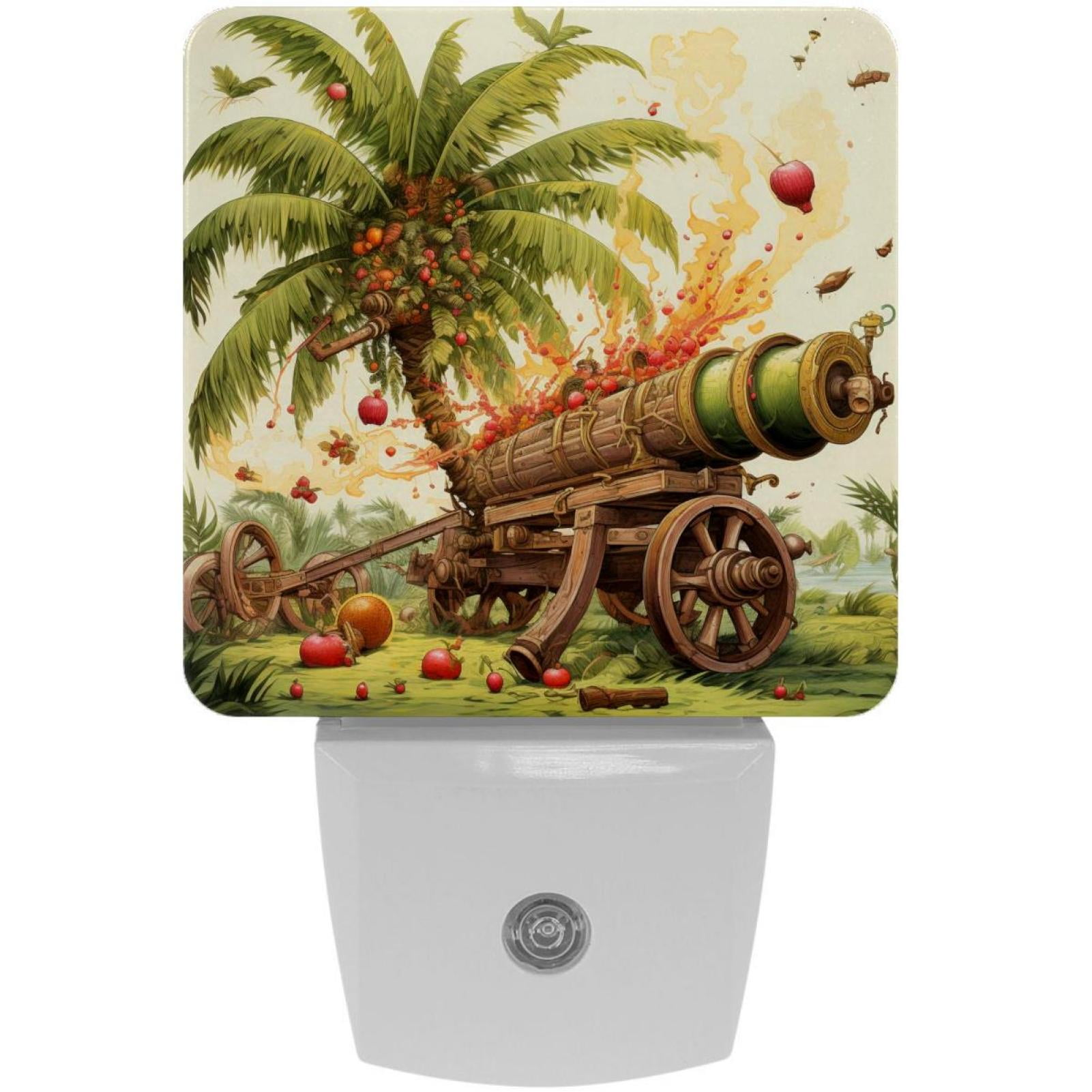 Coconut Tree & Stupid Cannon LED Square Night Lights - Portable and ...