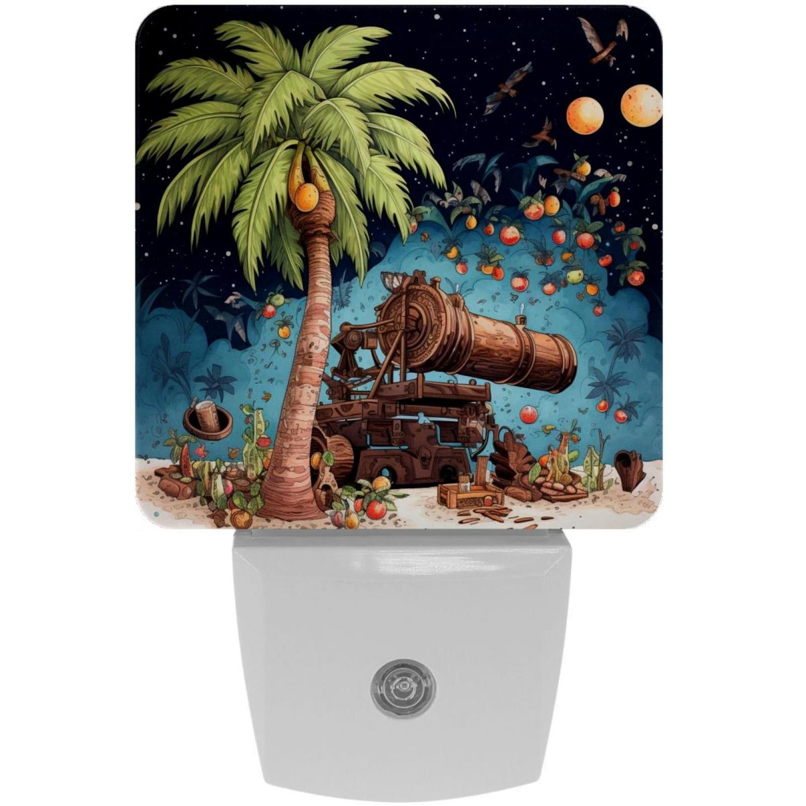 Coconut Tree & Stupid Cannon LED Square Night Lights - Small and Bright ...