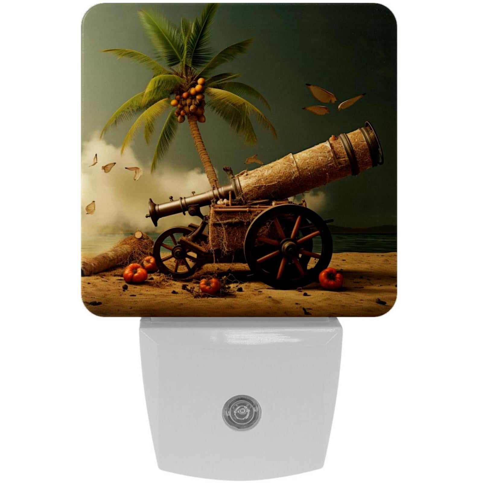 Coconut Tree & Stupid Cannon LED Square Night Lights - Stylish and ...
