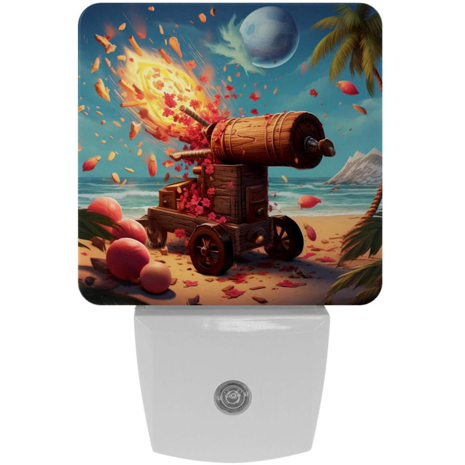 Coconut Tree & Stupid Cannon LED Square Night Lights - Stylish and ...