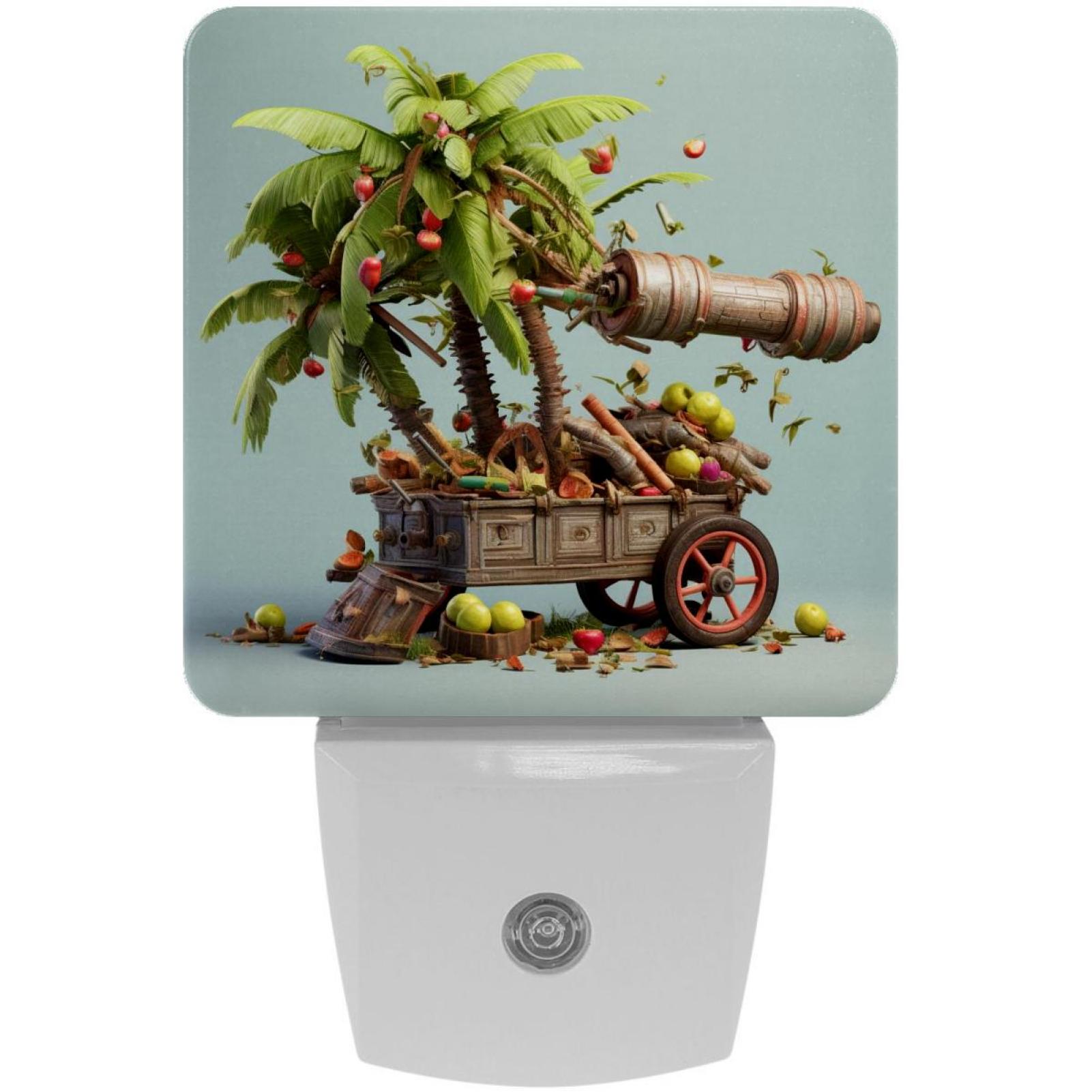 Coconut Tree & Stupid Cannon LED Square Night Lights - Stylish and ...