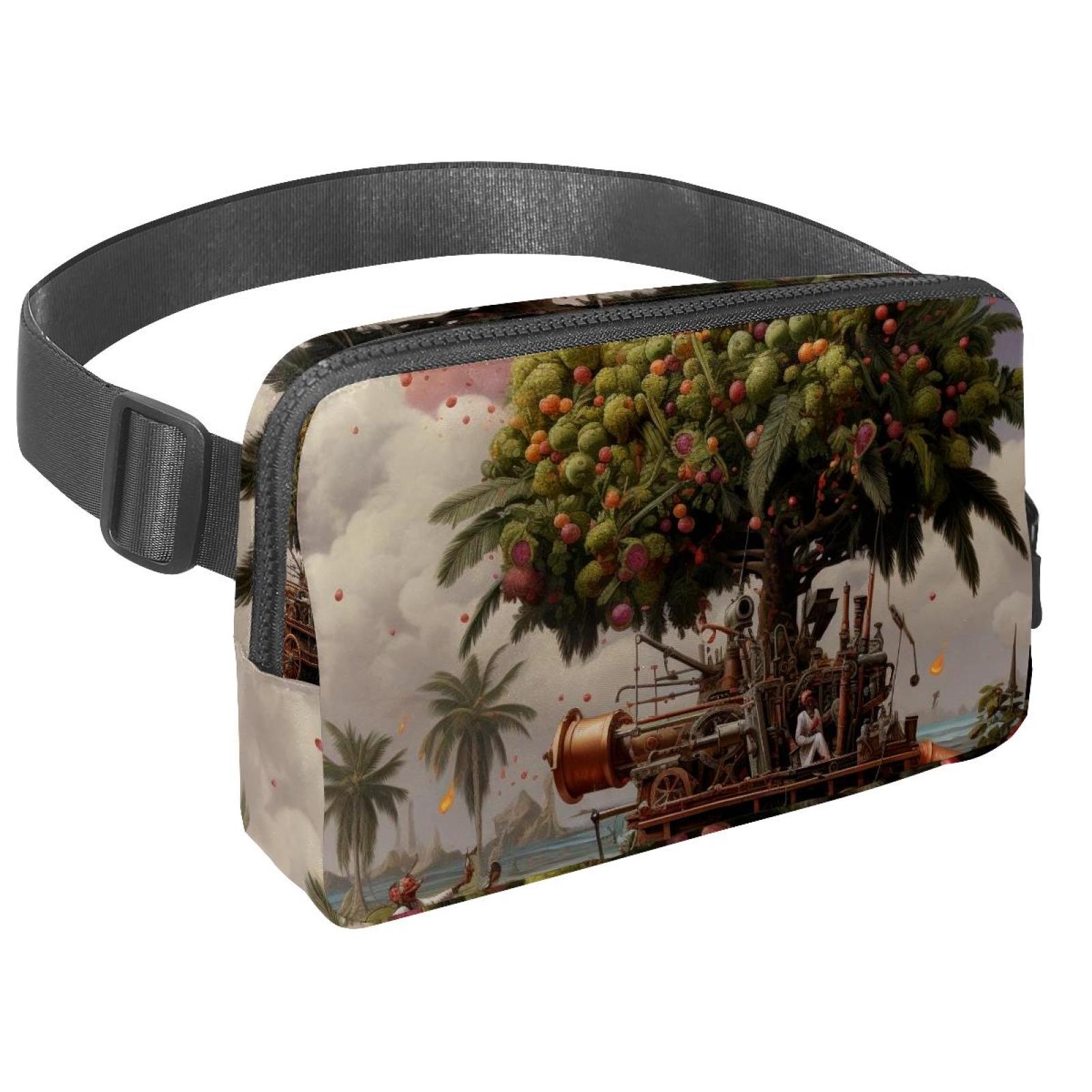 Coconut Tree & Stupid Cannon Lightweight Money Belt Cross Body Bag with ...