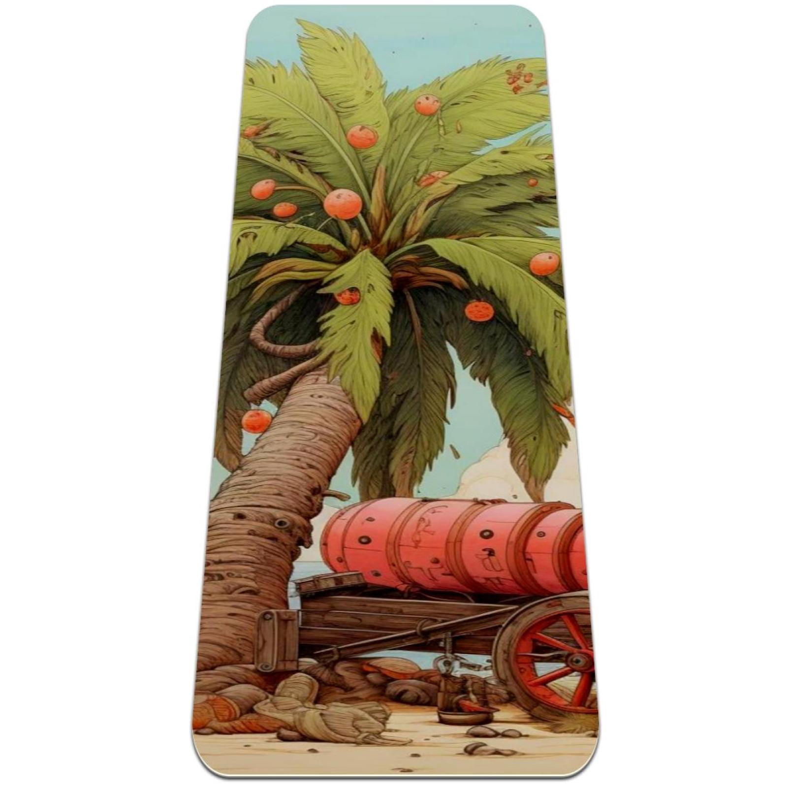 Coconut Tree & Stupid Cannon TPE Workout Mat for Yoga & Exercise - Odor ...