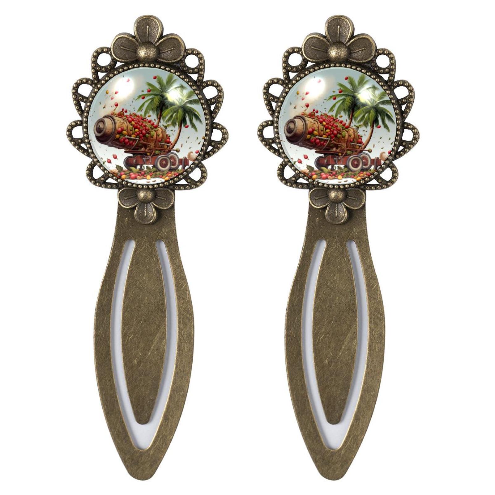 Coconut Tree & Stupid Cannon Vintage Copper-Colored Lace Bookmarks ...