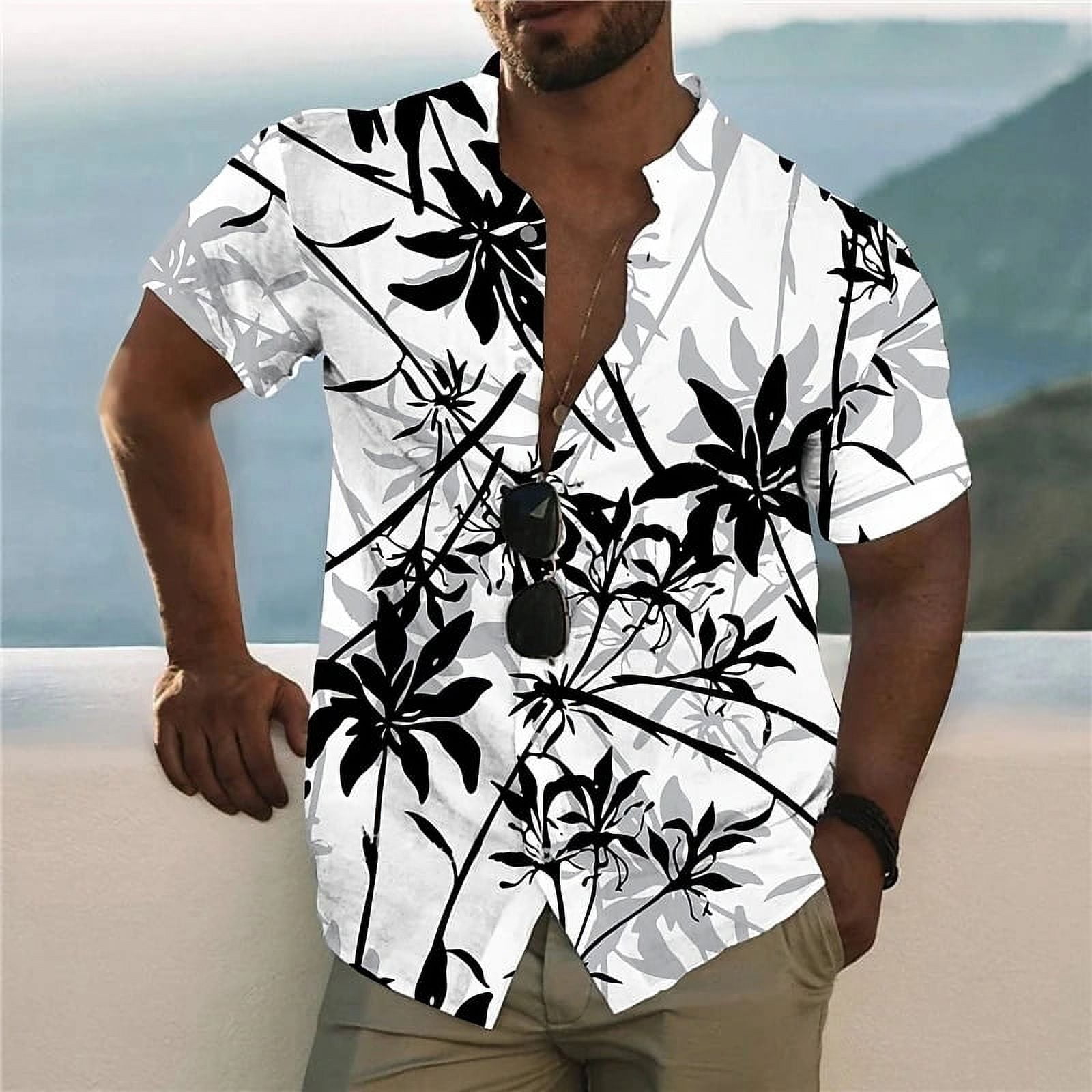 Coconut Tree T Shirt For Men 3d Print Hawaiian T-shirts Beach Short ...