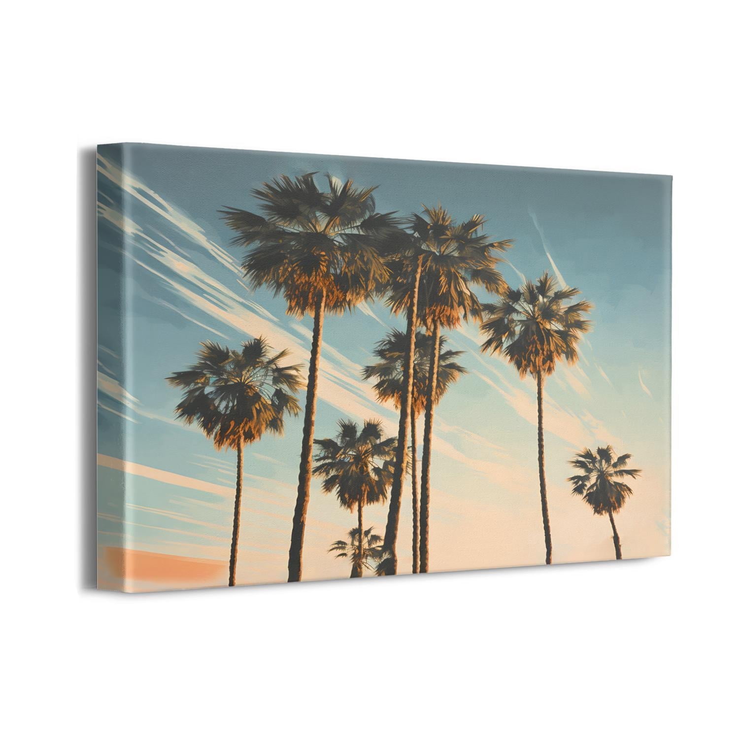 Coconut Tree Tropical Botanical Wall Art Modern Bathroom Decor for ...