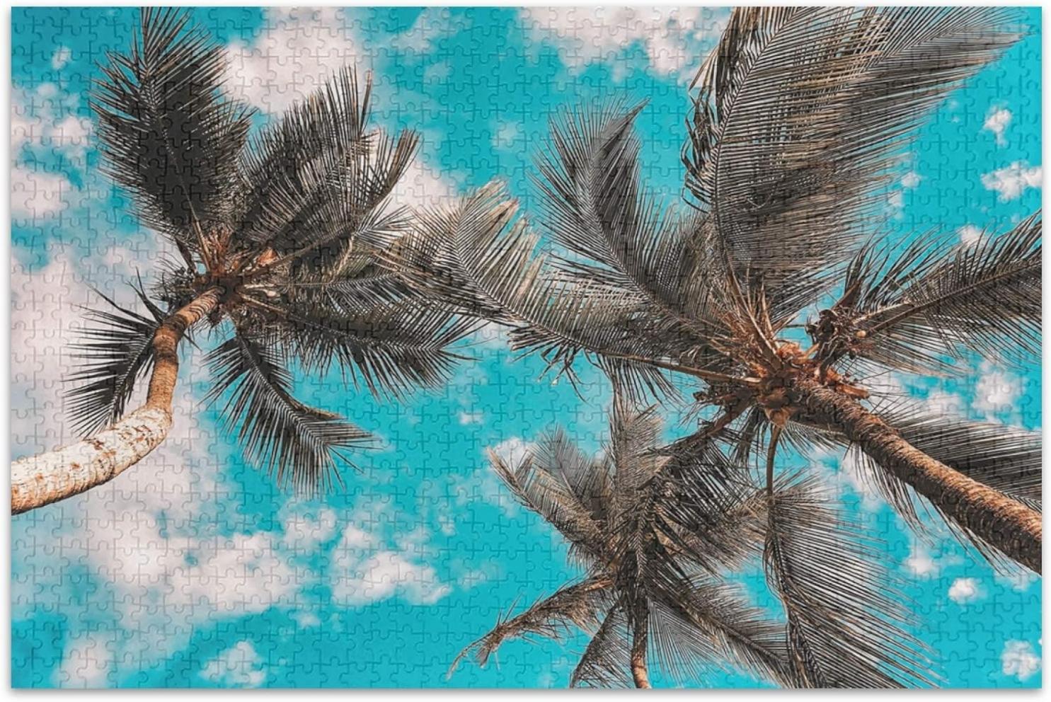 Coconut Tree Under Blue Sky Jigsaw Puzzle 500 Pieces Wooden Jigsaw ...