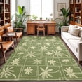 Coconut Tree Washable Area Rug 8 x 10 ft Tropical Plant Summer Grid ...