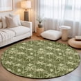 Coconut Tree Washable Round Area Rug 6 ft, Tropical Plant Summer Grid ...