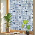 Coconut Tree Window Privacy Film, Summer Shell Fish Sea Star Plaid Blue ...