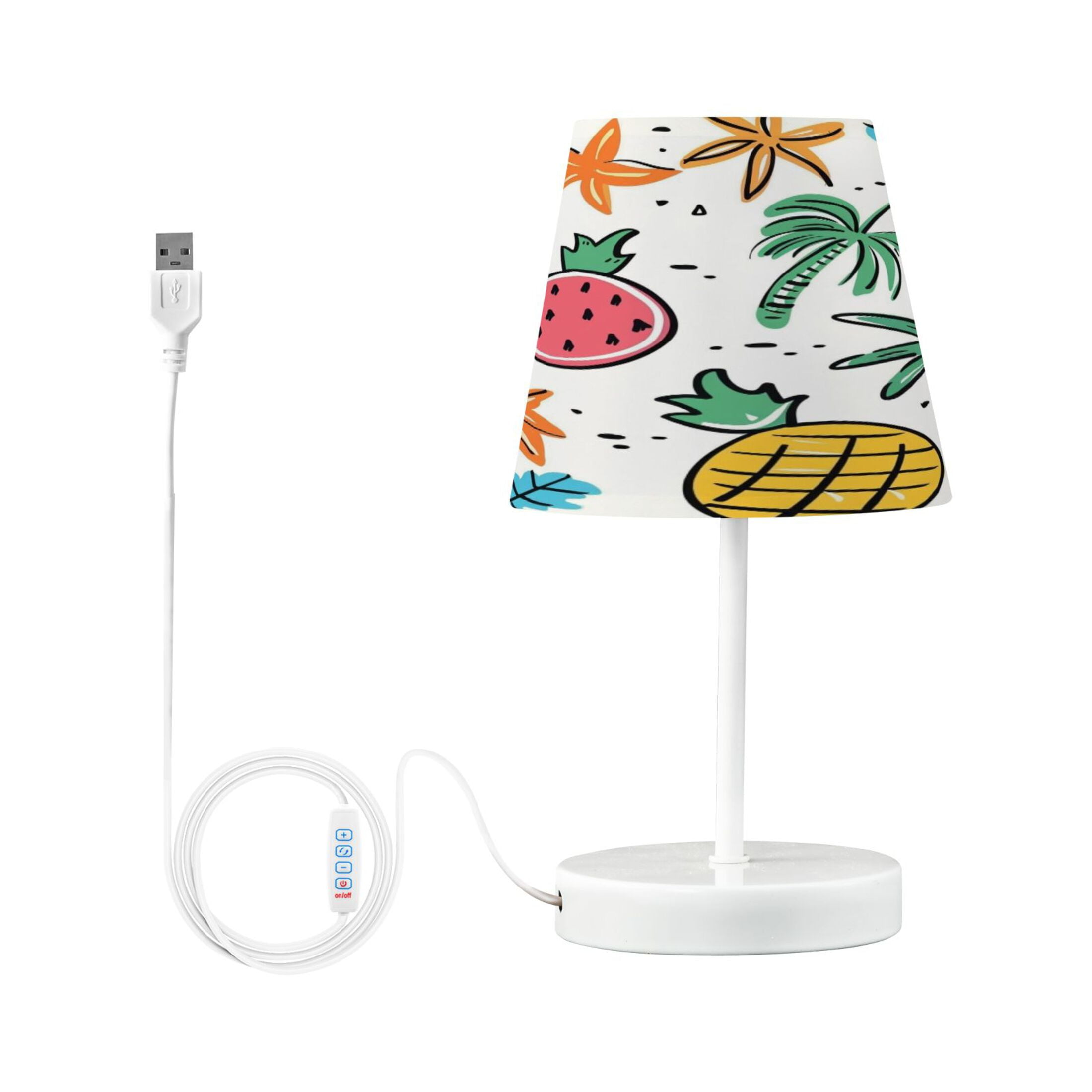 Coconut Tree and Fruit Desk Lamp LED Table Nightstand Lamps with 3 ...