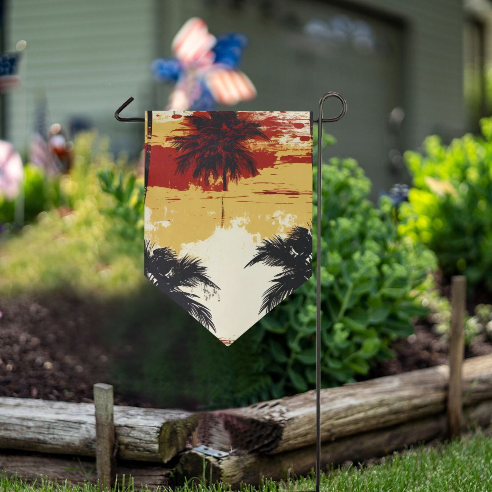 Coconut Trees Sea Garden Flag 18" x 12.5" Double Sided Yard Lawn ...