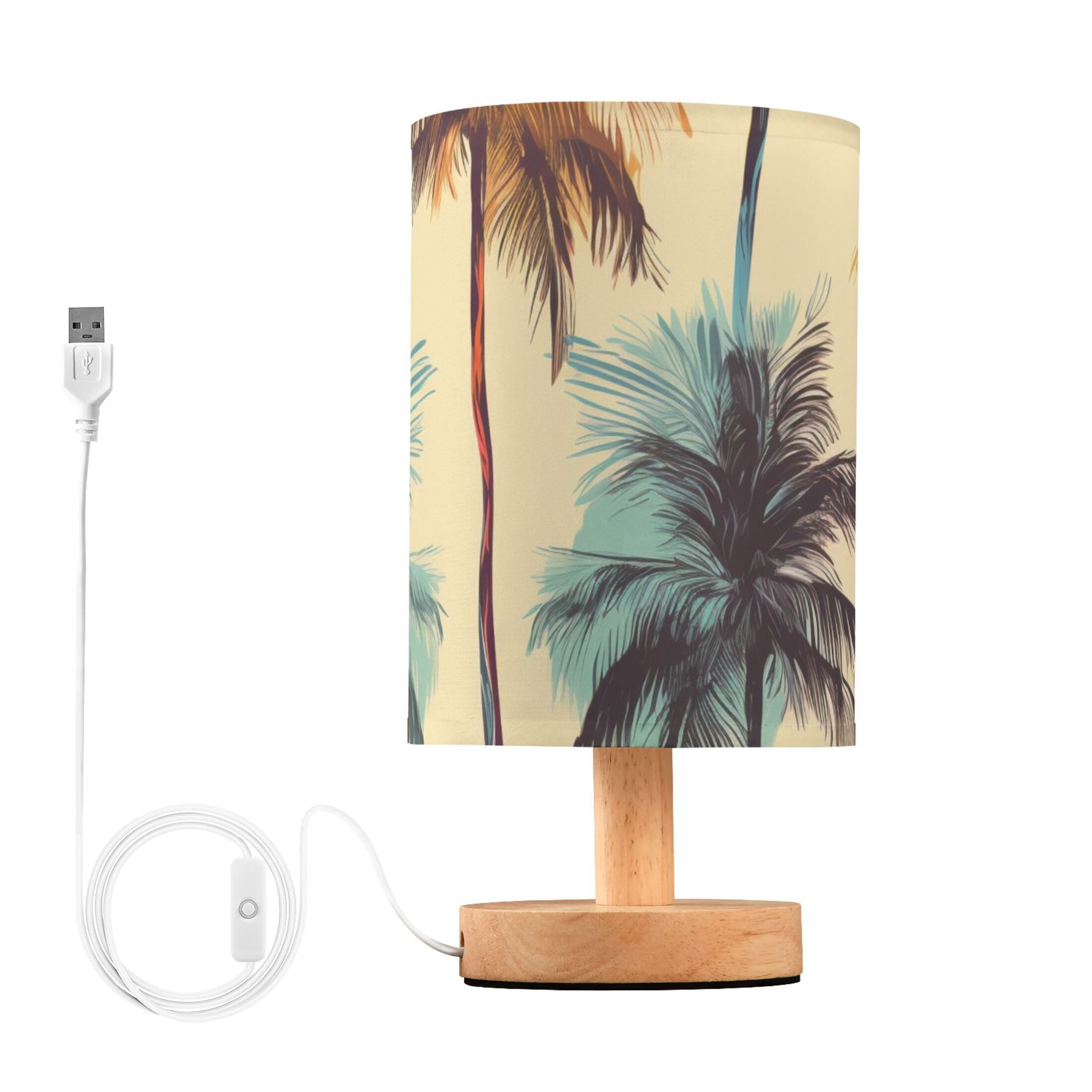 Coconut Trees Table Lamp USB Bedside Desk Nightstand Lamp Printed Gifts ...