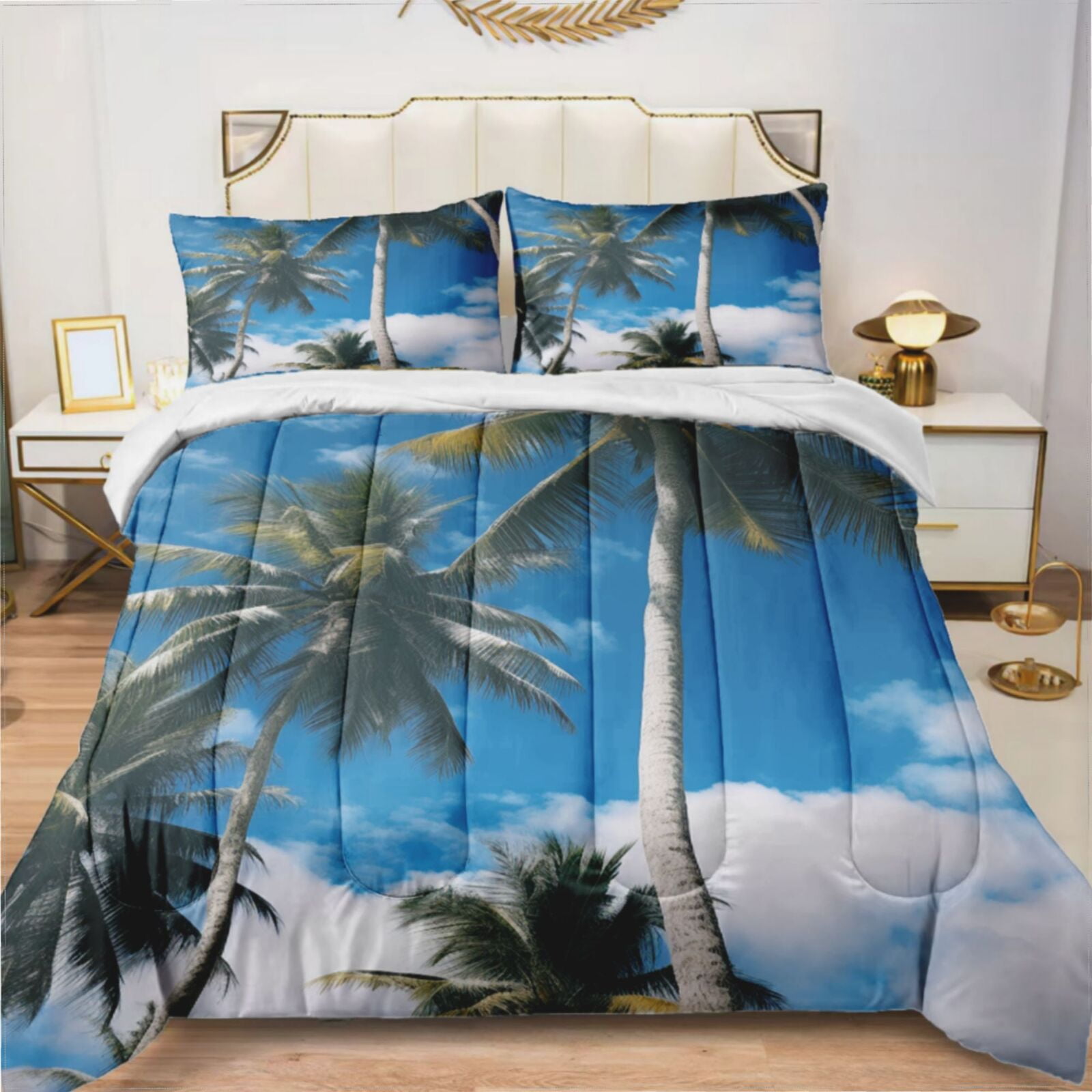 Coconut Trees Under The Blue Sky And White Clouds (2) Comforter Set ...