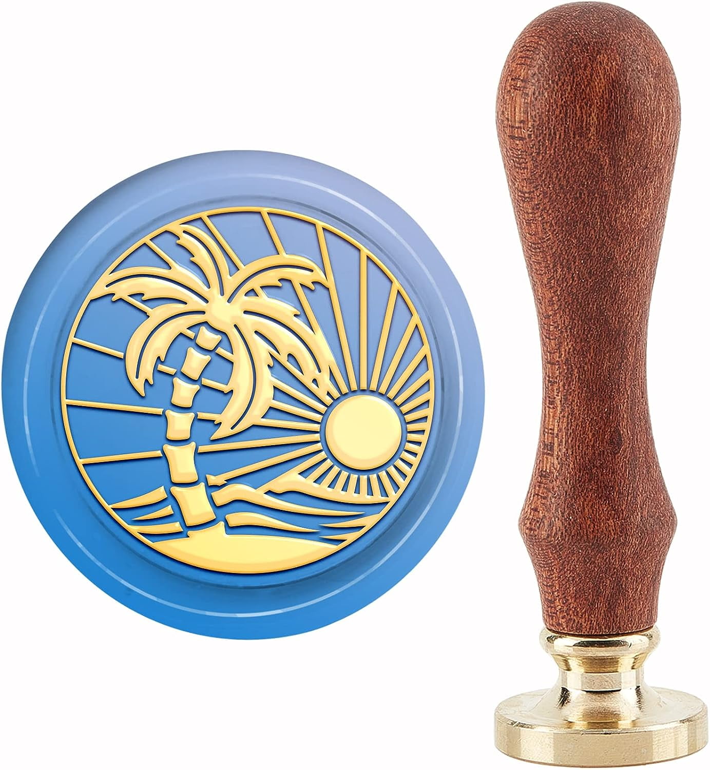 Coconut Trees Wax Seal Stamp Sun Vintage Sealing Wax Stamps Ocean Retro ...