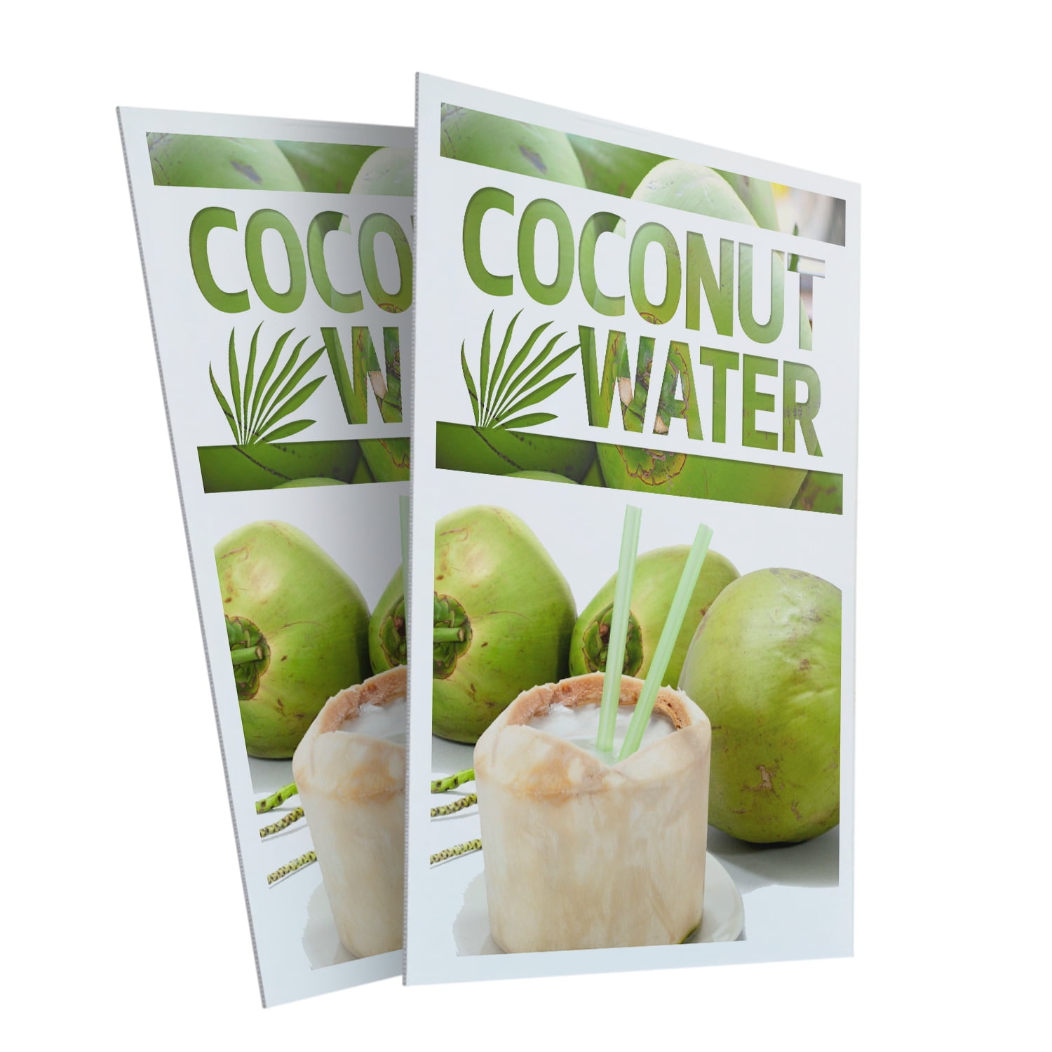 Coconut Water (2-PACK) 24" x 36" Plastic Signs | Sign Insert 4mm ...