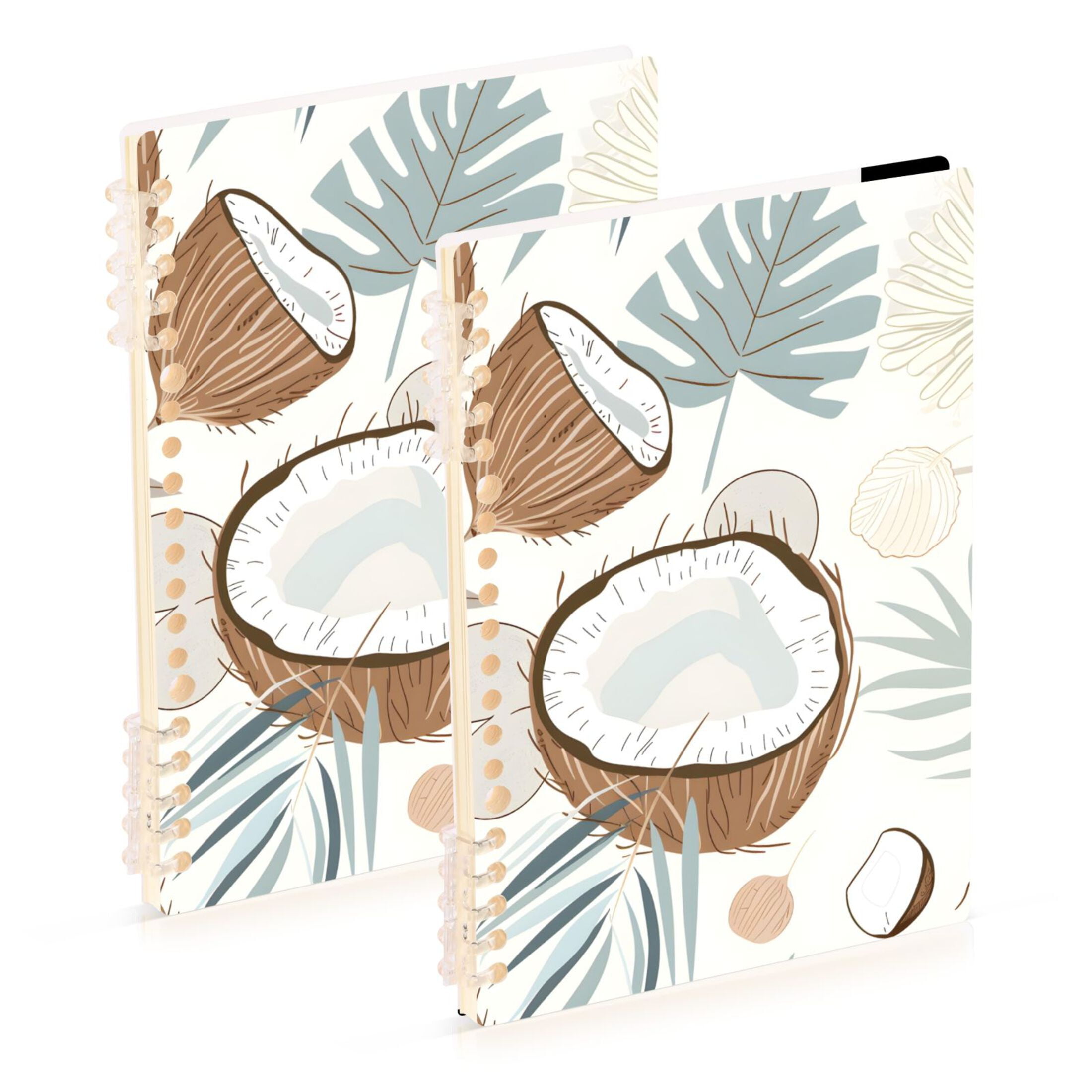 Coconut and Leaves Ring Binder Notebook Journey Note Diary College ...