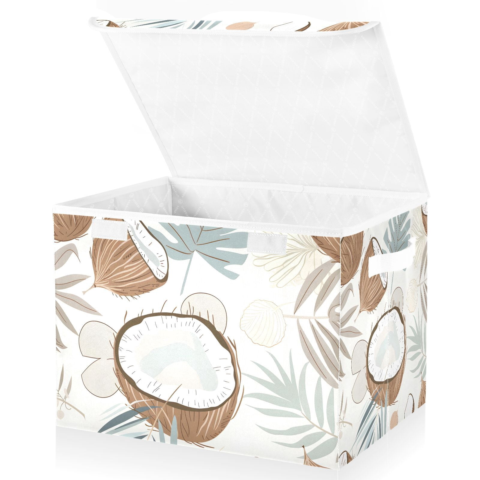 Coconut and Leaves Storage Basket for Shelves Foldable Container ...