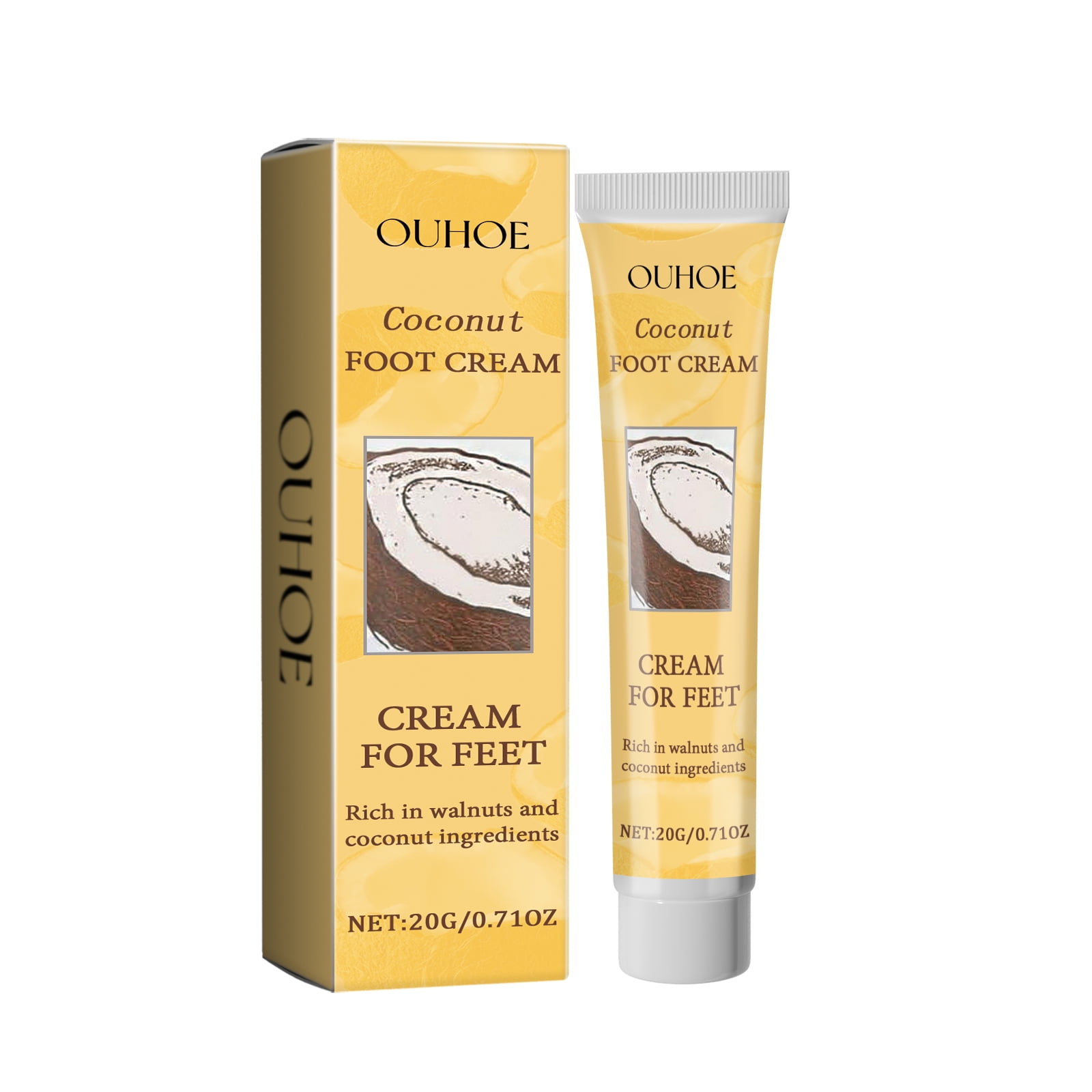 Coconut Foot Cream For Dry Cracked Skin Moisturizing And Repairing Natural Foot Care With