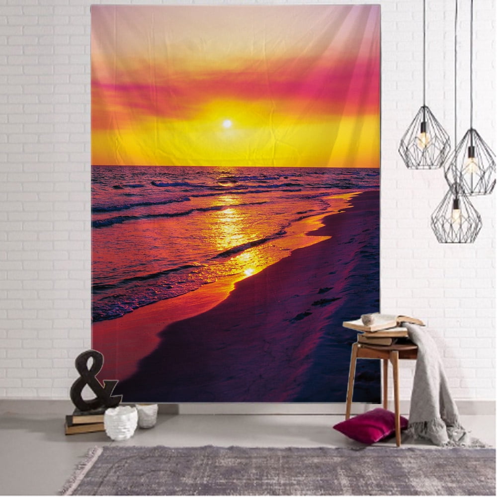 Coconut tree sea view tapestry dreamy landscape wall hanging living ...
