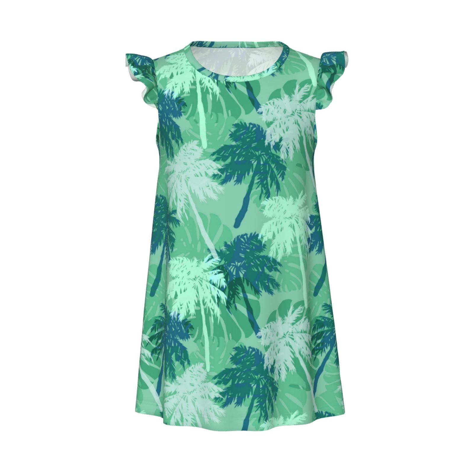 Coconut trees Camouflage Girls Nightgowns, Short Sleeves Dress Girls ...