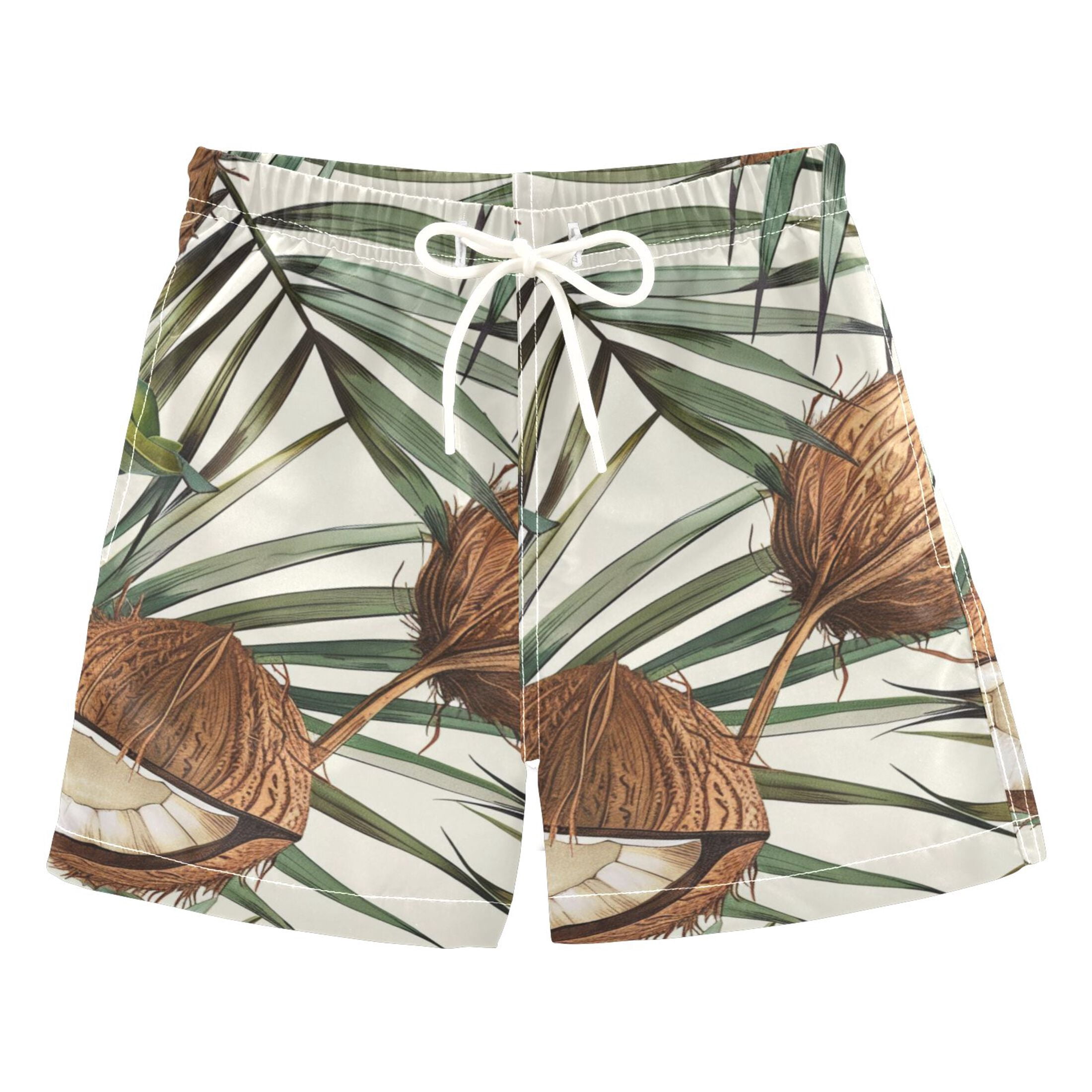 Coconuts Palm Leaves Boys' Swim Trunks Board Shorts Beach Pants Bathing ...