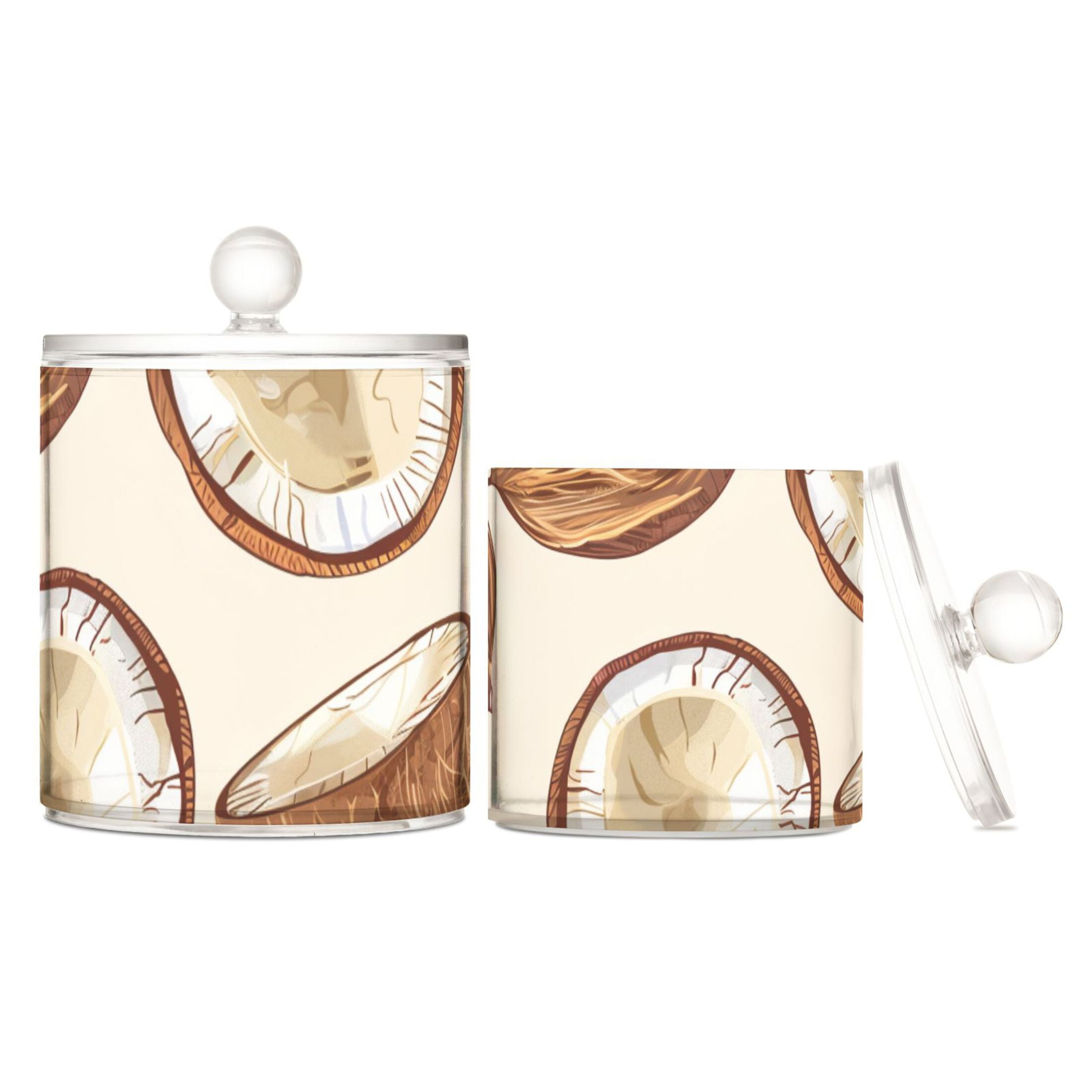 Coconuts Translucent Plastic Cans Storage Canisters with Lid Two Sizes - Walmart.com