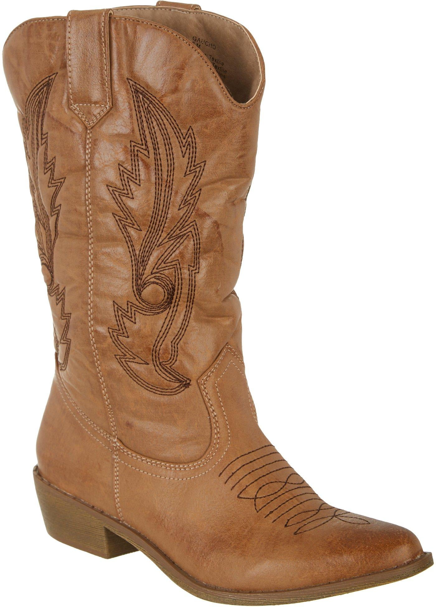 Coconuts Women's Gaucho Cowboy Boots - Tan 9.5 - Walmart.com