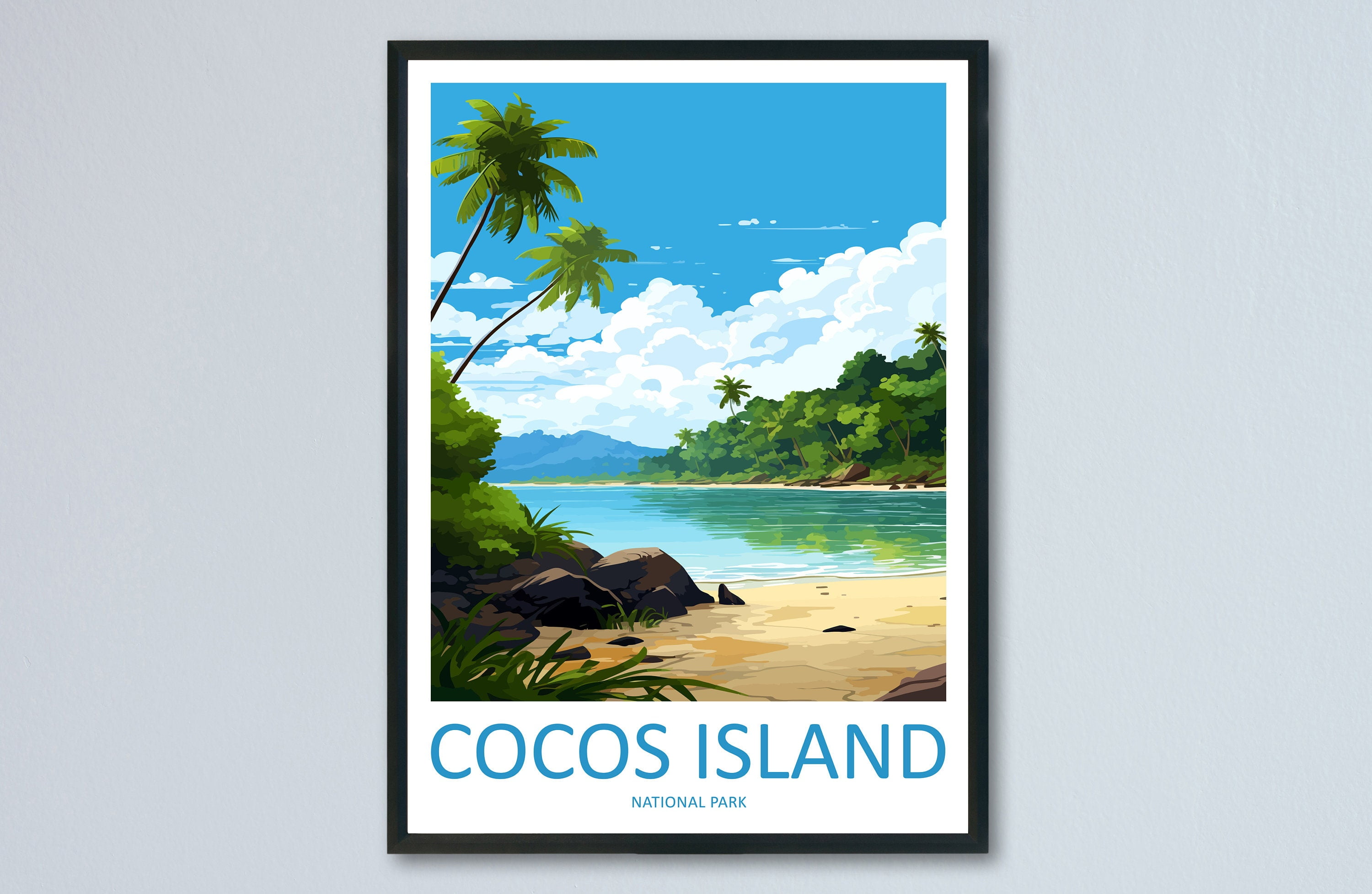 Cocos Island National Park Travel Print - Wall Art, Cocos Island Gift ...