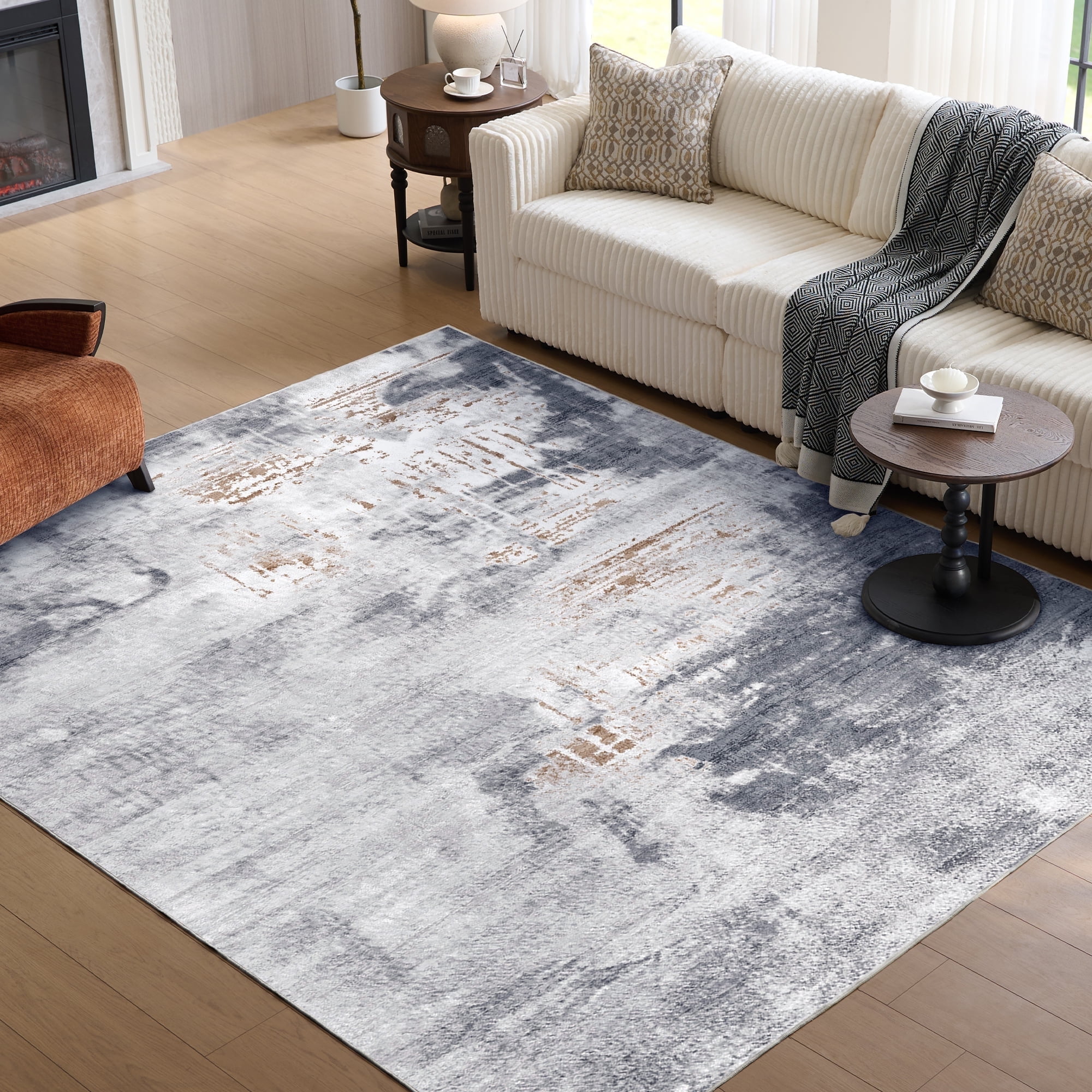 Cocosity 8' x 10' Modern Abstract Carpet Distressed Machine Washable ...