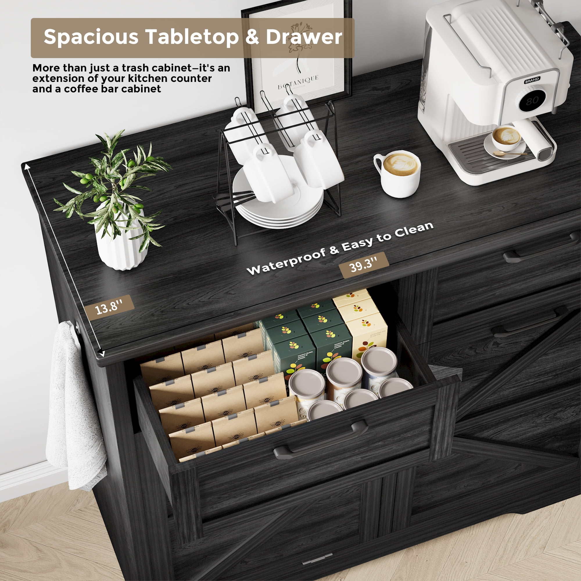 Cocosity Kitchen Dual Tilt Out Trash Cabinet , Wood 10 Gal Garbage Cans ...