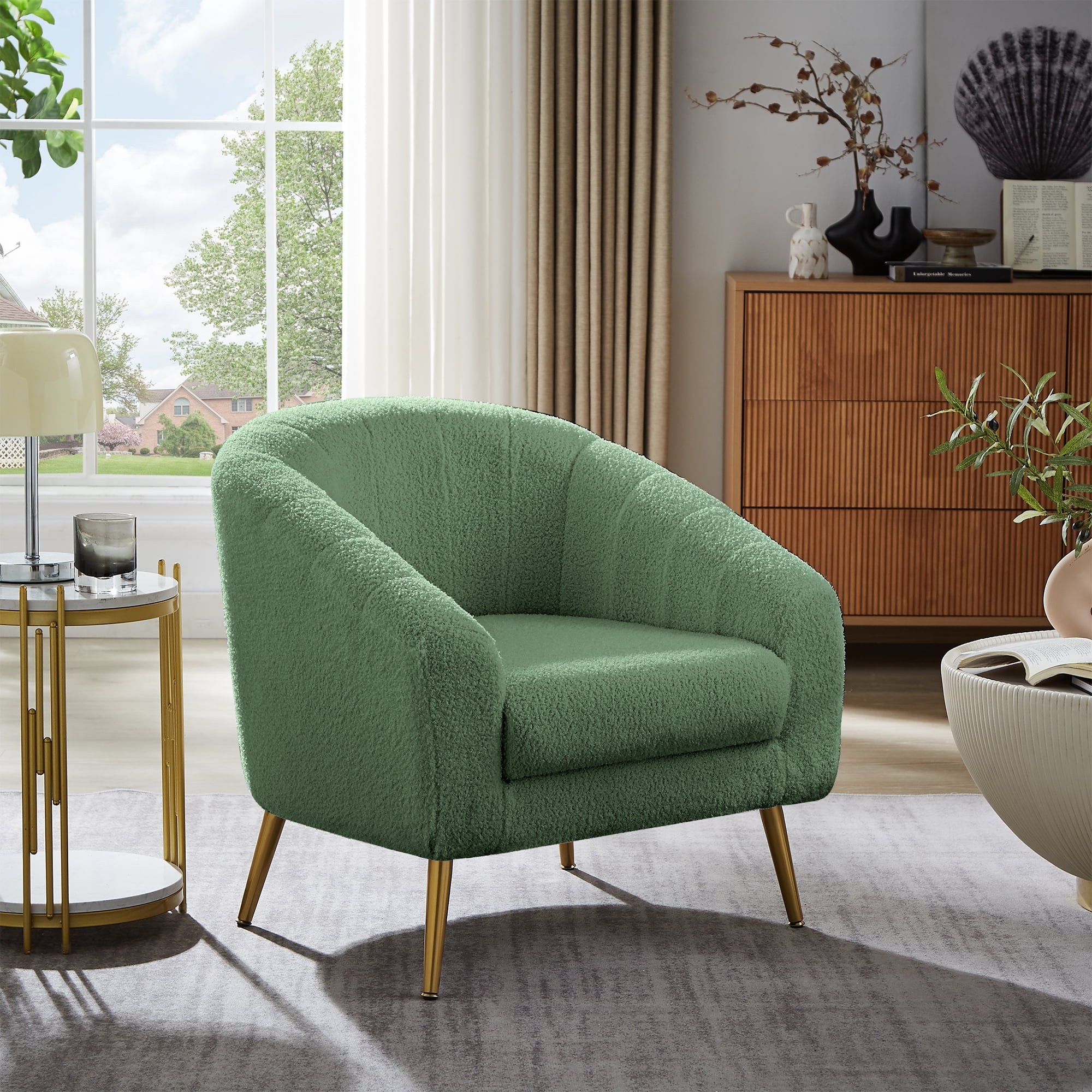 Cocosity Modern Contemporary Accent Chair & Armchairs with Gold Metal ...