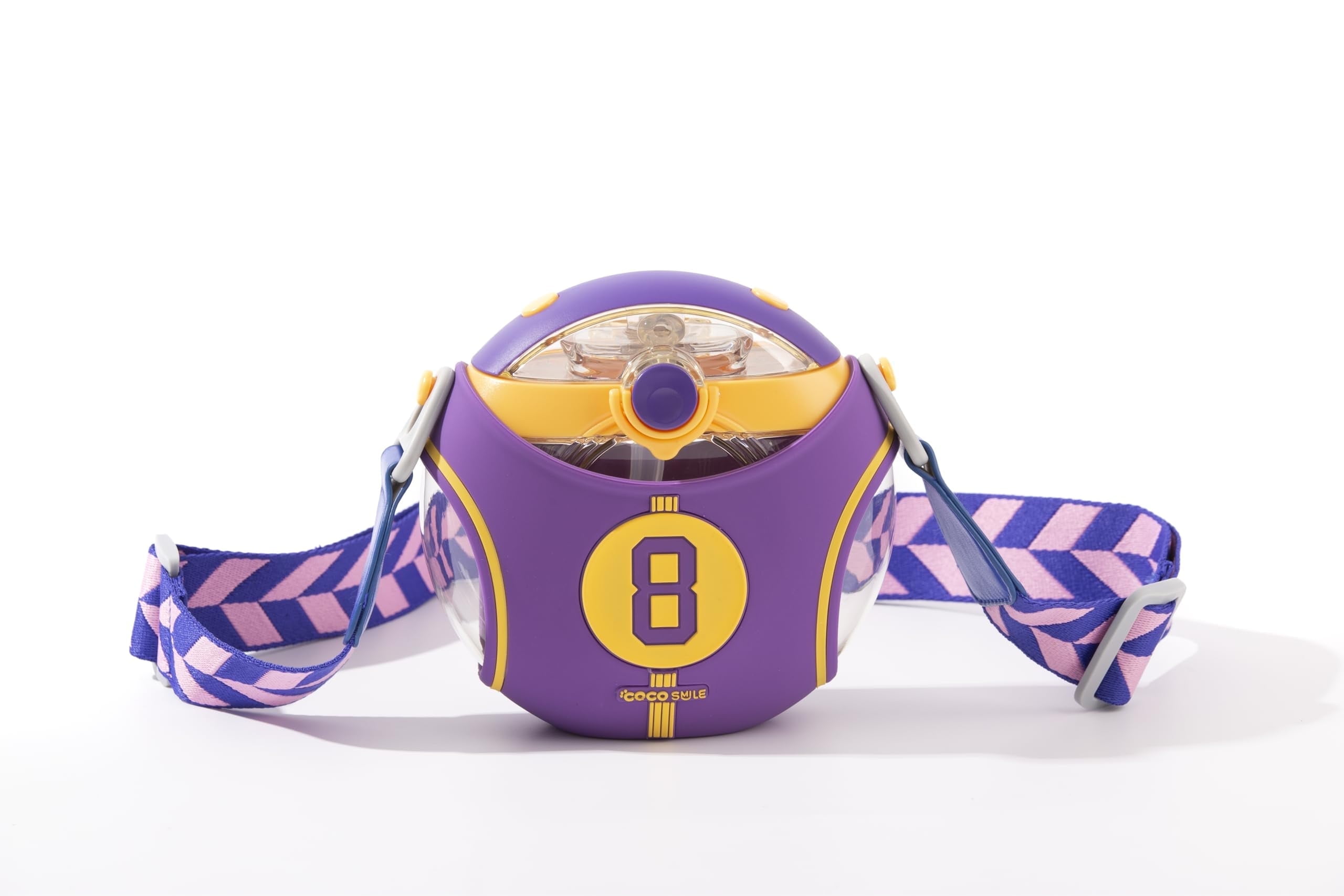 Cocosmile Number 8 Jersey Straw Round kids Bottle 21.3oz (Purple ...
