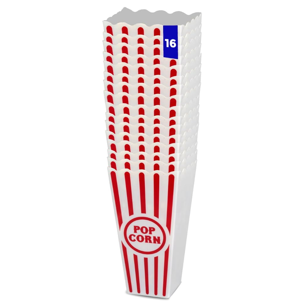 Movie Night Popcorn Containers for Theater, Cinema, and Home Use - Red ...