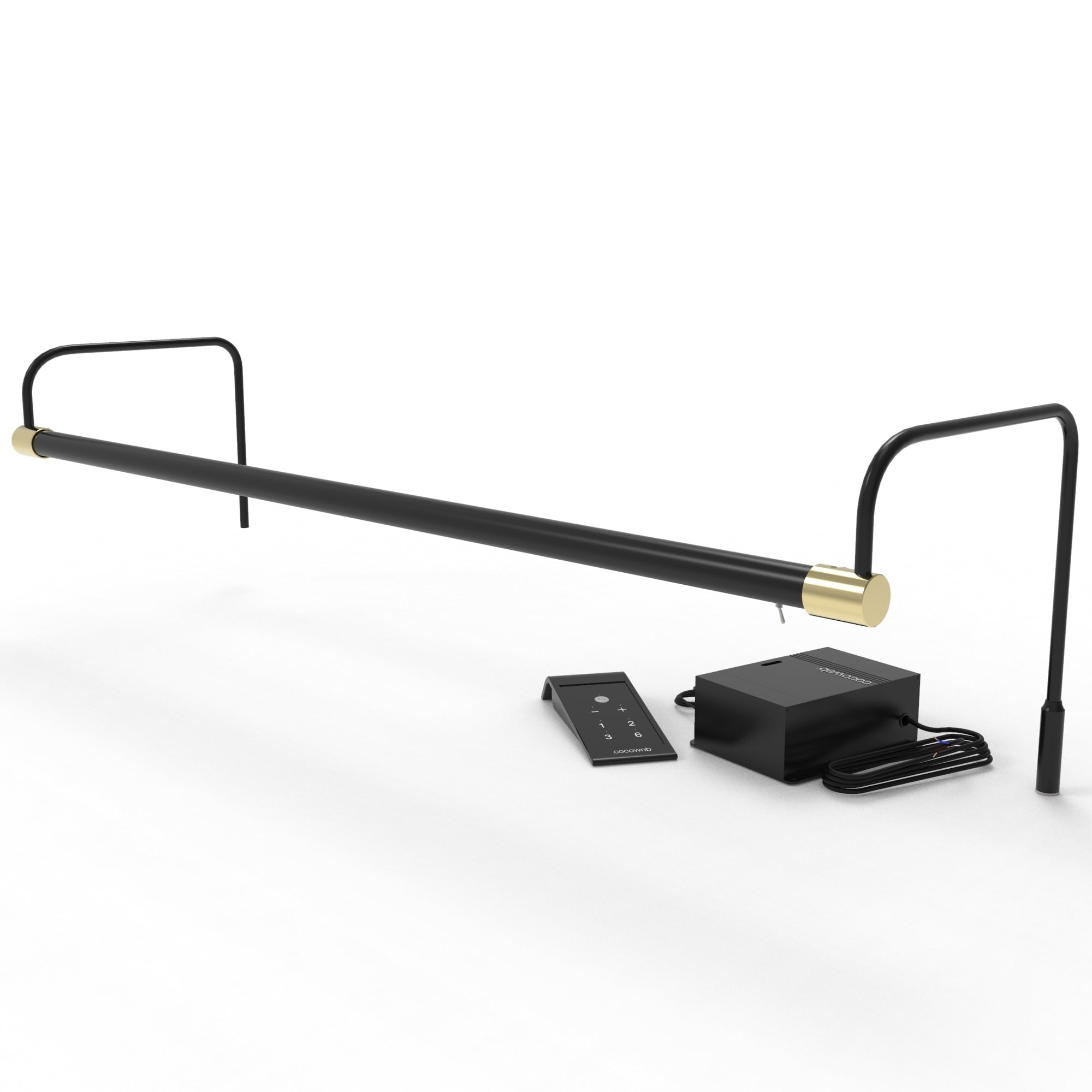 Cocoweb 30" Tru-Slim Hard Wired LED Art Light in Black with Brass ...