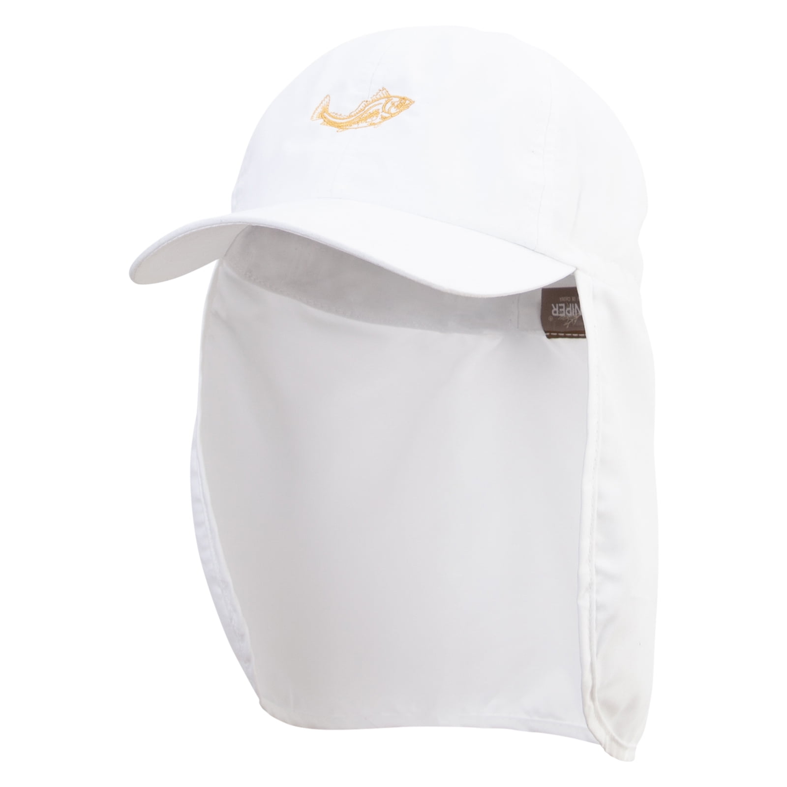 Cod Fish Embroidered Flap Hats - White OSFM - Walmart.com