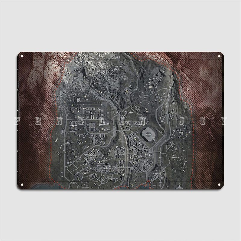 Cod Warzone Map Metal Plaque Poster Wall Plaque Cinema Designing Club ...