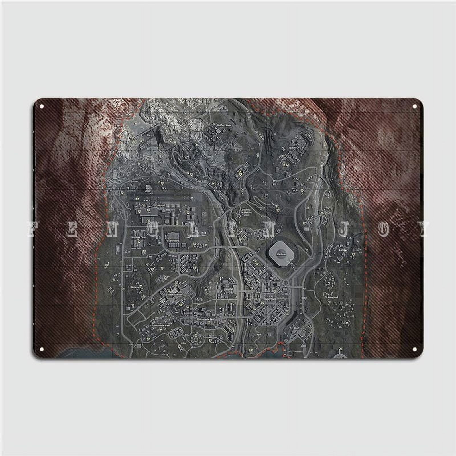 Cod Warzone Map Metal Plaque Poster Wall Plaque Cinema Designing Club ...