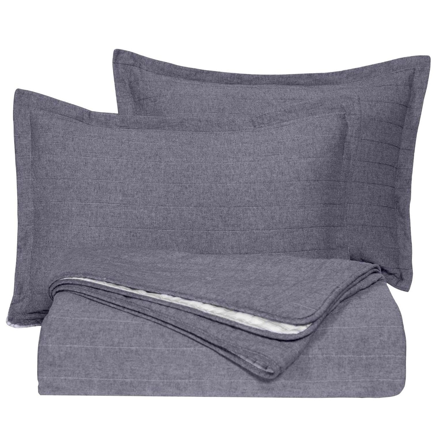 CodYinFI 3-Piece Light Denim Soft Yarn Dyed Cotton Chambray Bedding ...